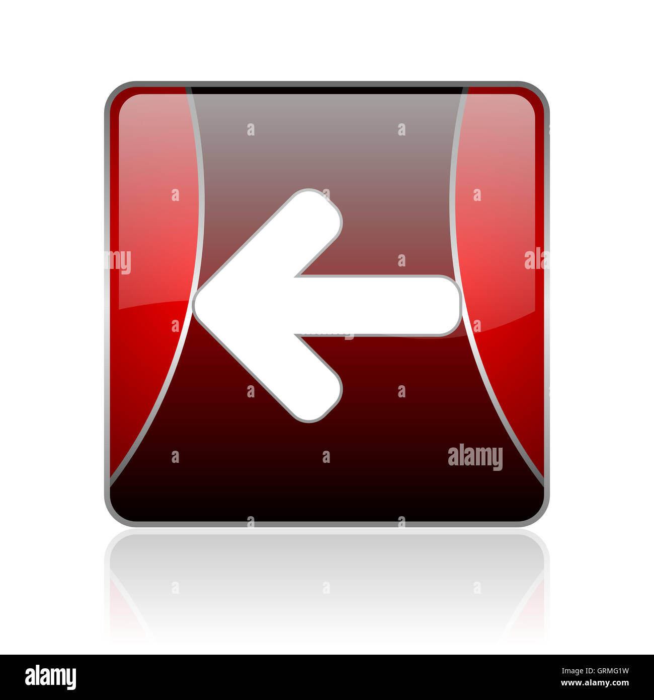 Arrow left icon glossy red hi-res stock photography and images - Alamy