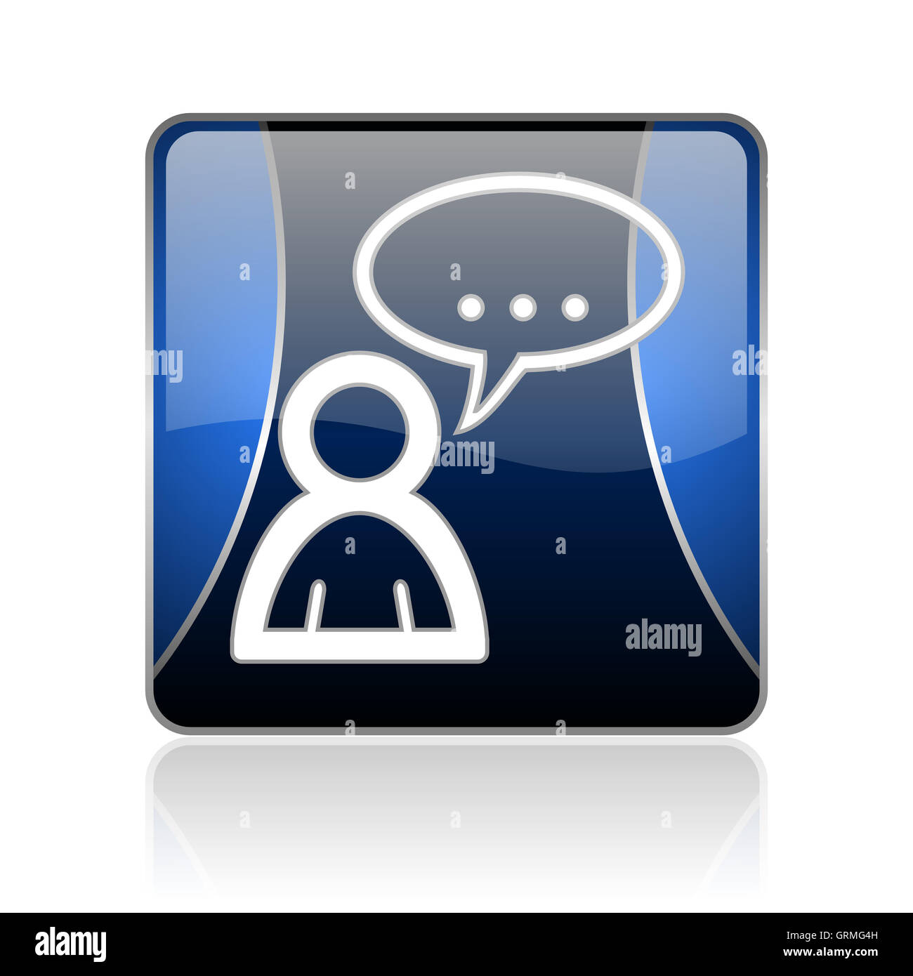 forum blue square web glossy icon Stock Photo - Alamy