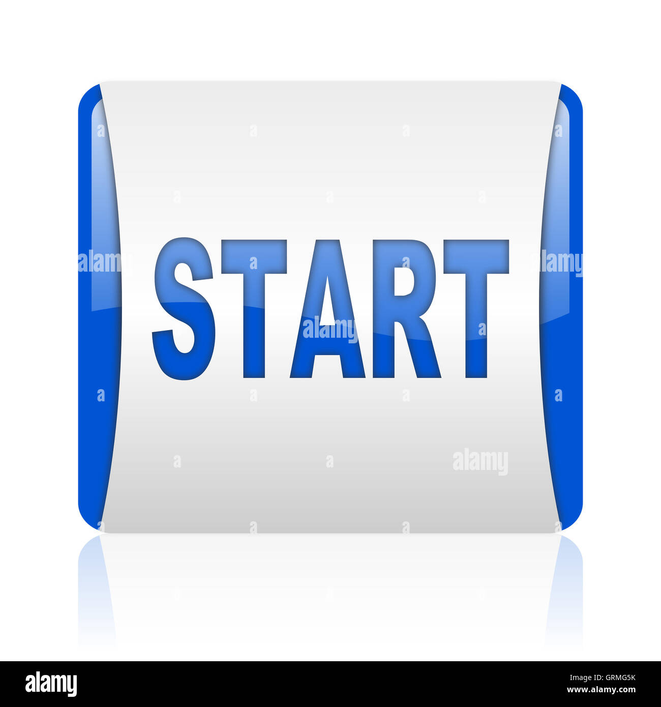 start blue square web glossy icon Stock Photo - Alamy