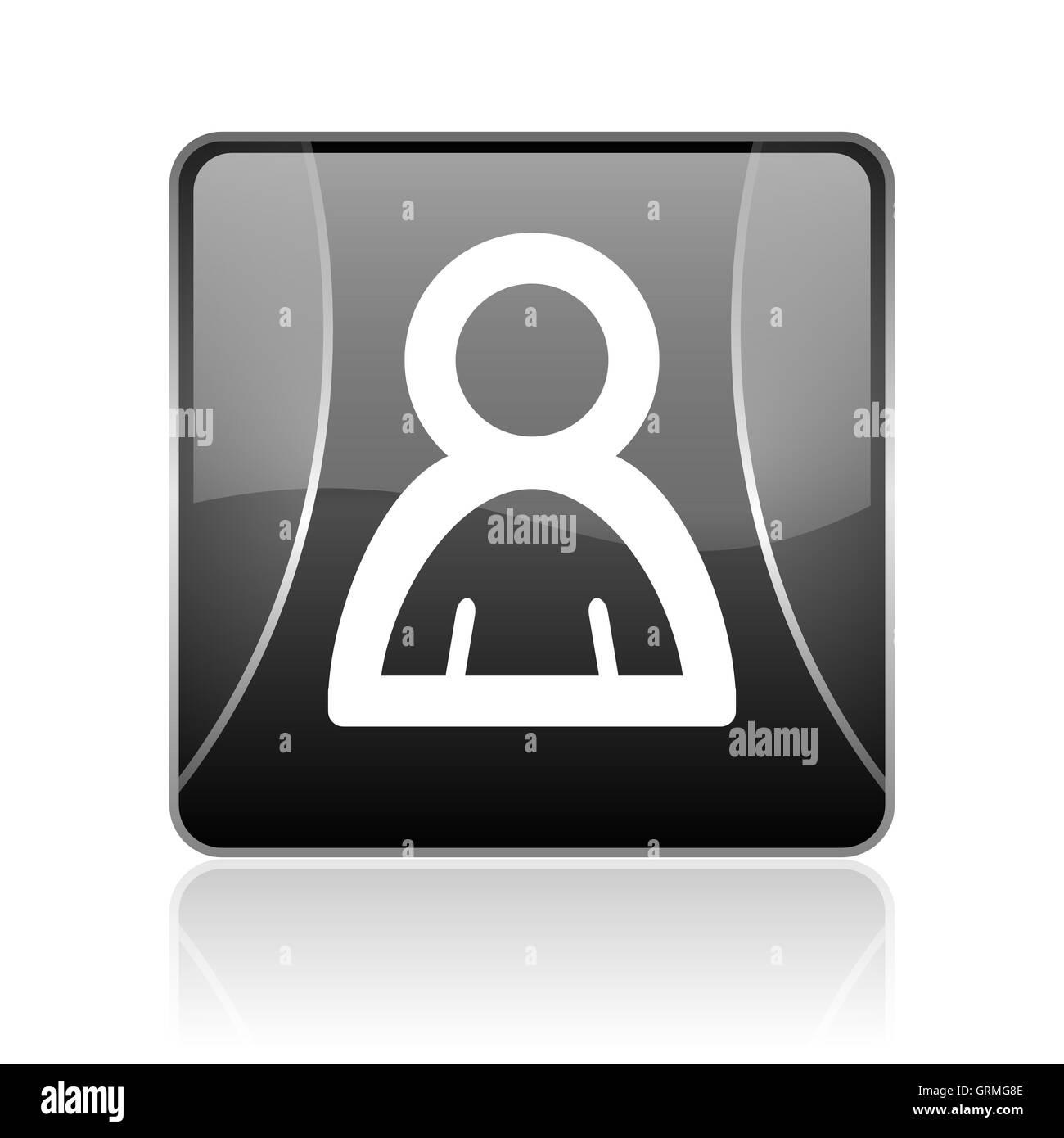 account black square web glossy icon Stock Photo - Alamy
