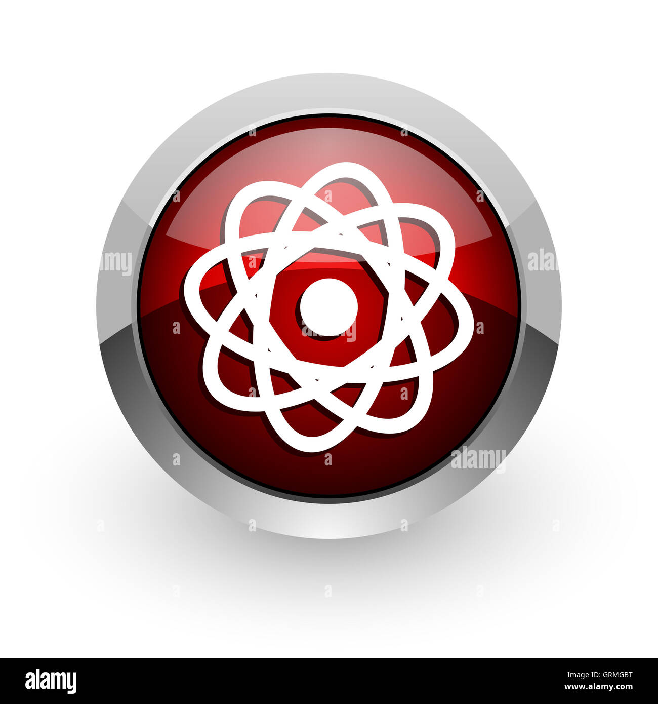 atom red circle web glossy icon Stock Photo - Alamy