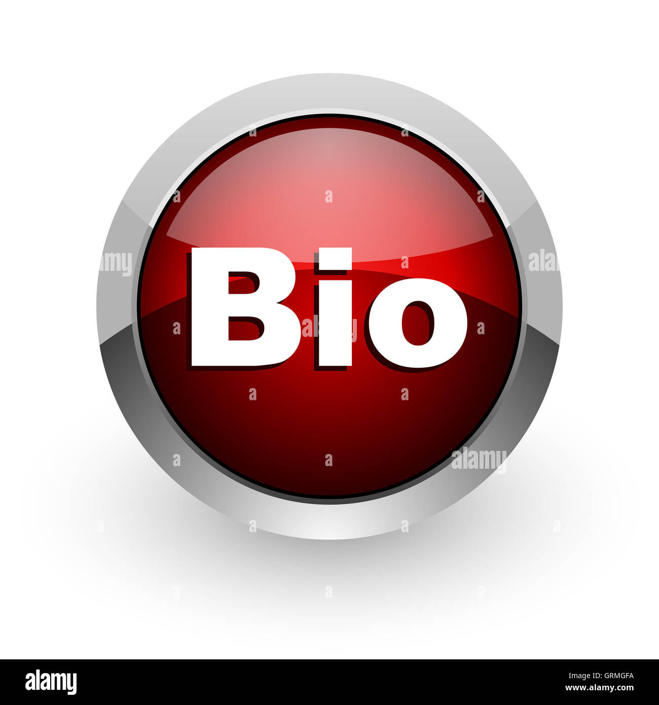 bio red circle web glossy icon Stock Photo - Alamy