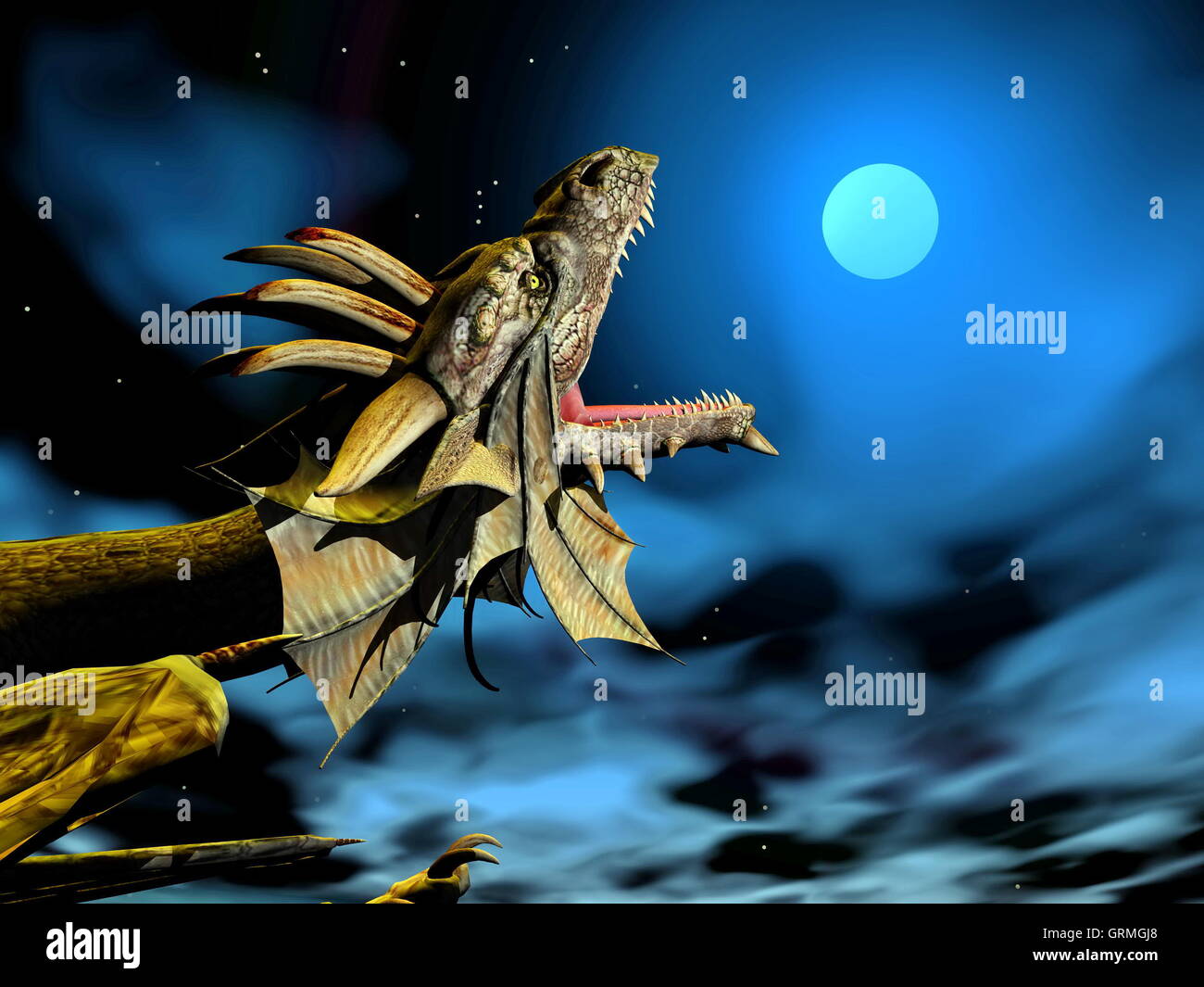 Fire breathing dragon render hi-res stock photography and images - Alamy