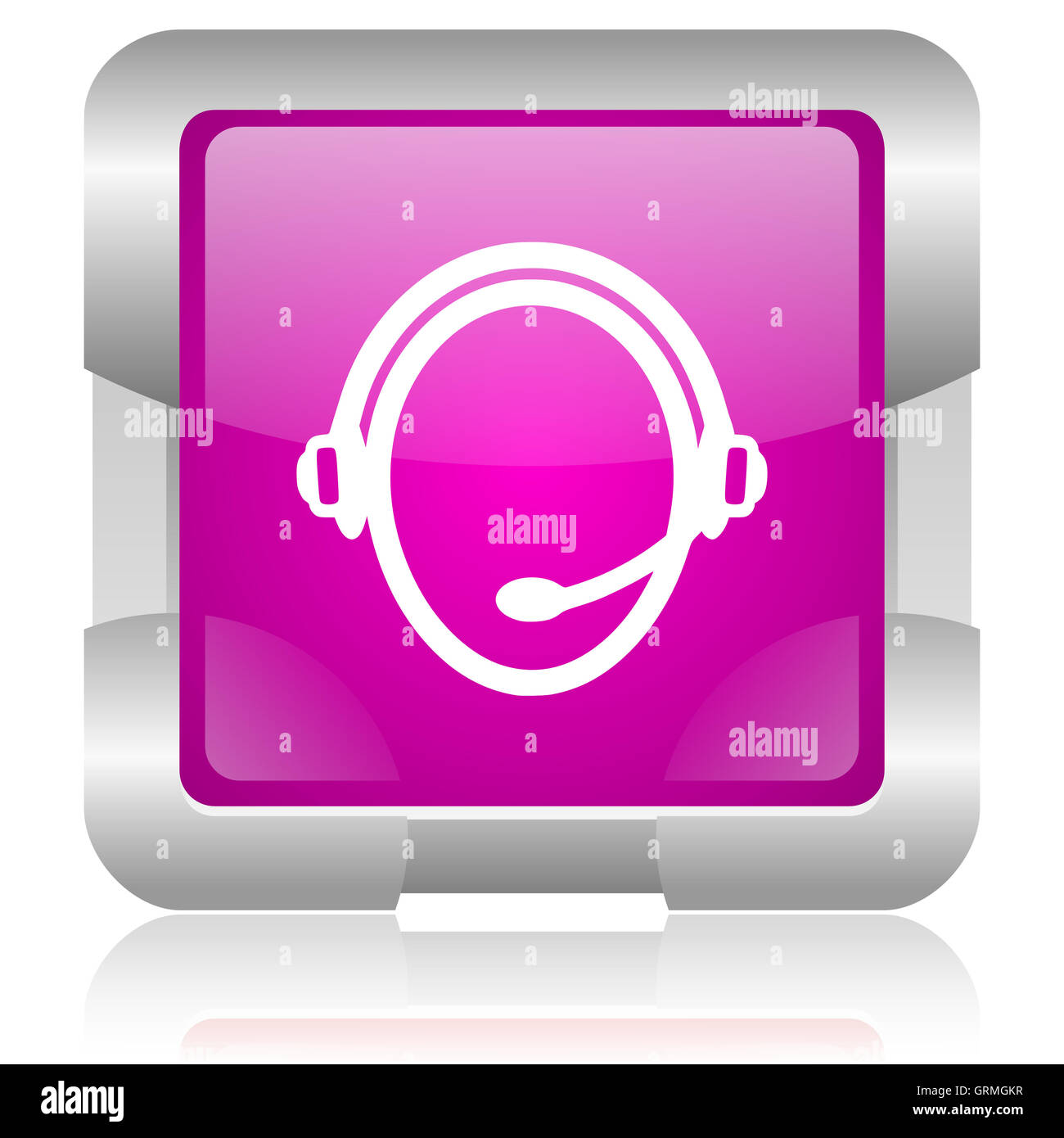 customer service pink square web glossy icon Stock Photo - Alamy