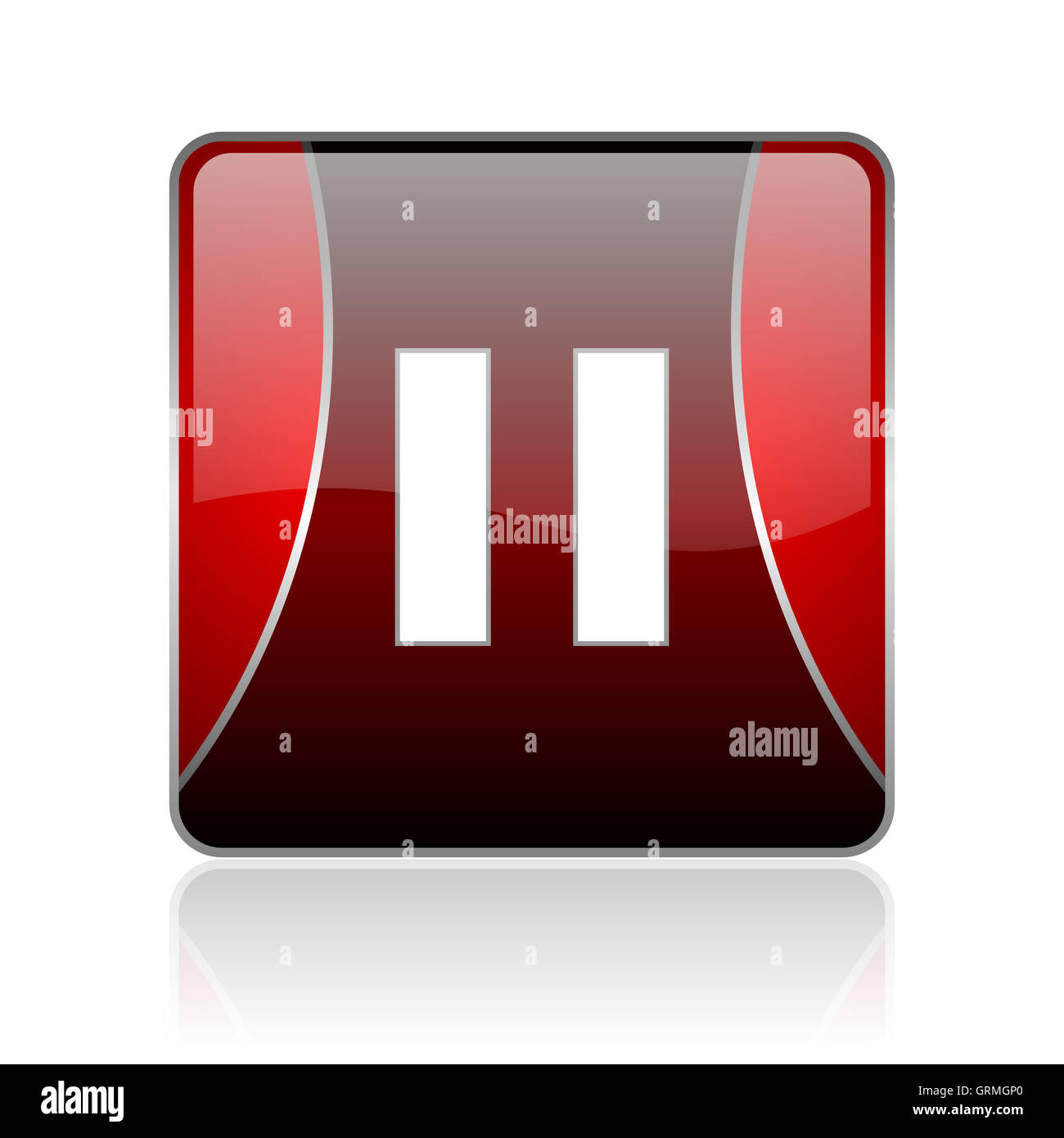 pause red square web glossy icon Stock Photo - Alamy