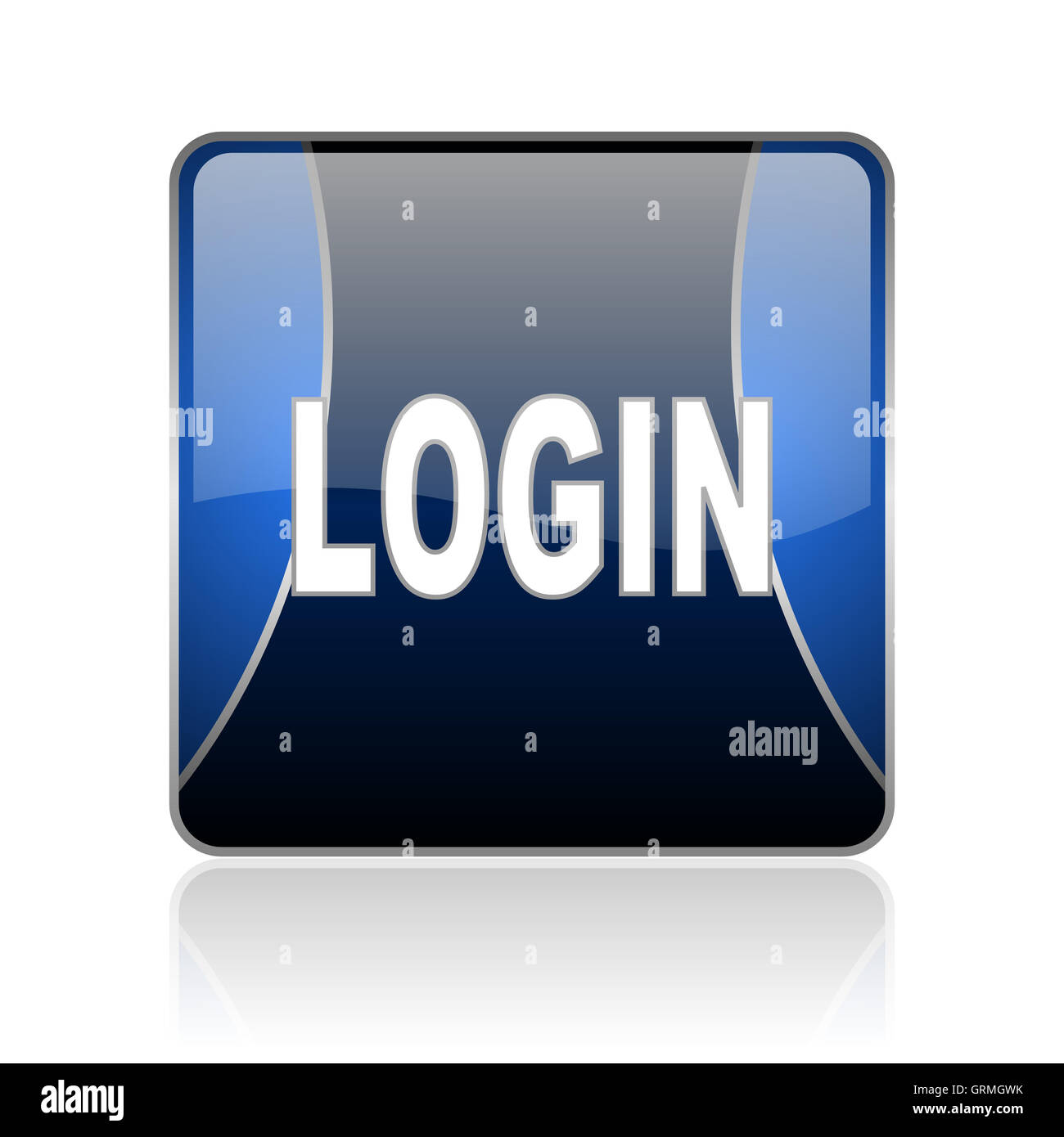 login blue square web glossy icon Stock Photo - Alamy