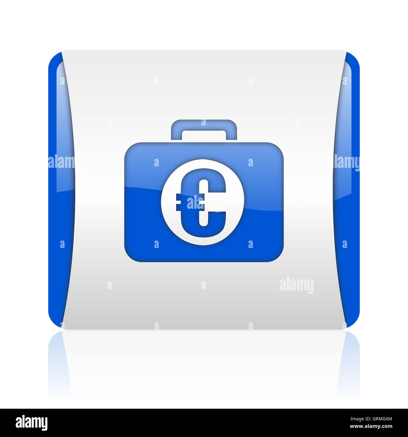 financial blue square web glossy icon Stock Photo - Alamy
