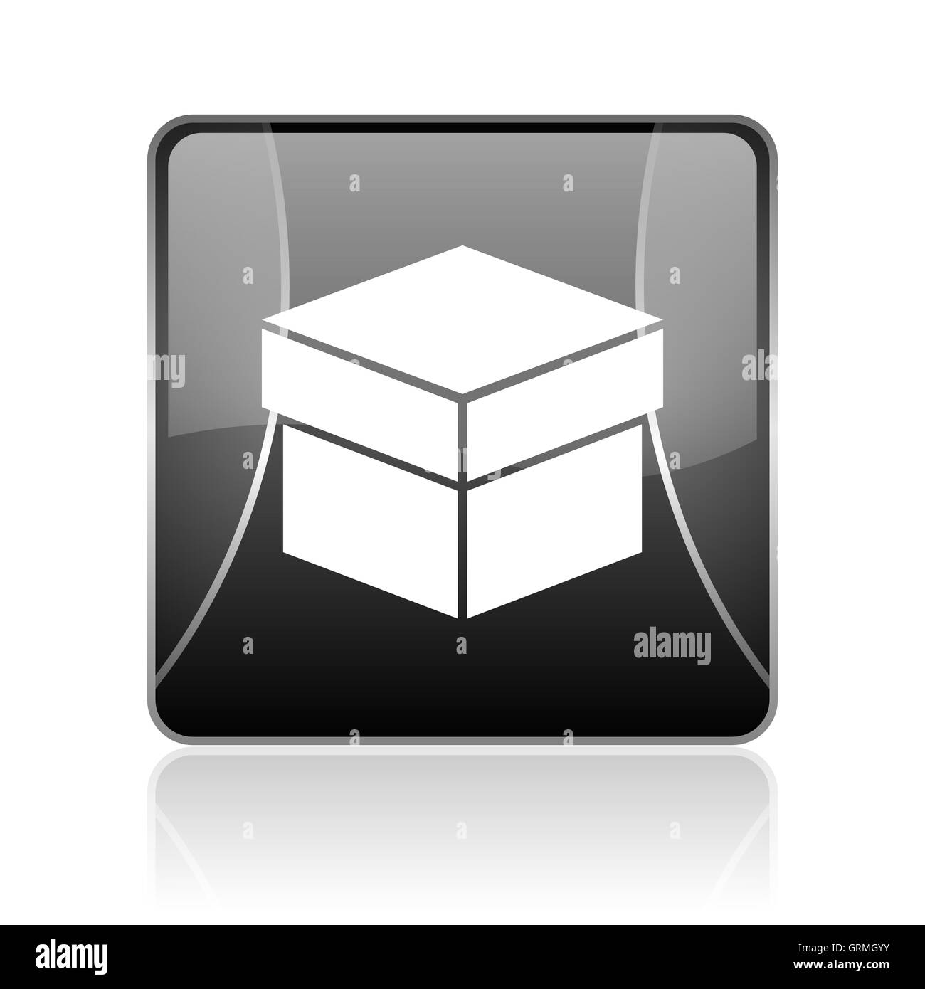 Gift box icon black Black and White Stock Photos & Images - Alamy