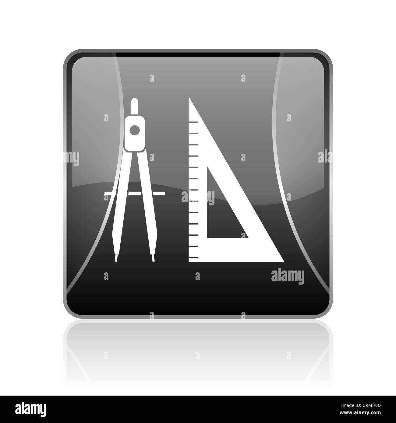 e-learning black square web glossy icon Stock Photo - Alamy
