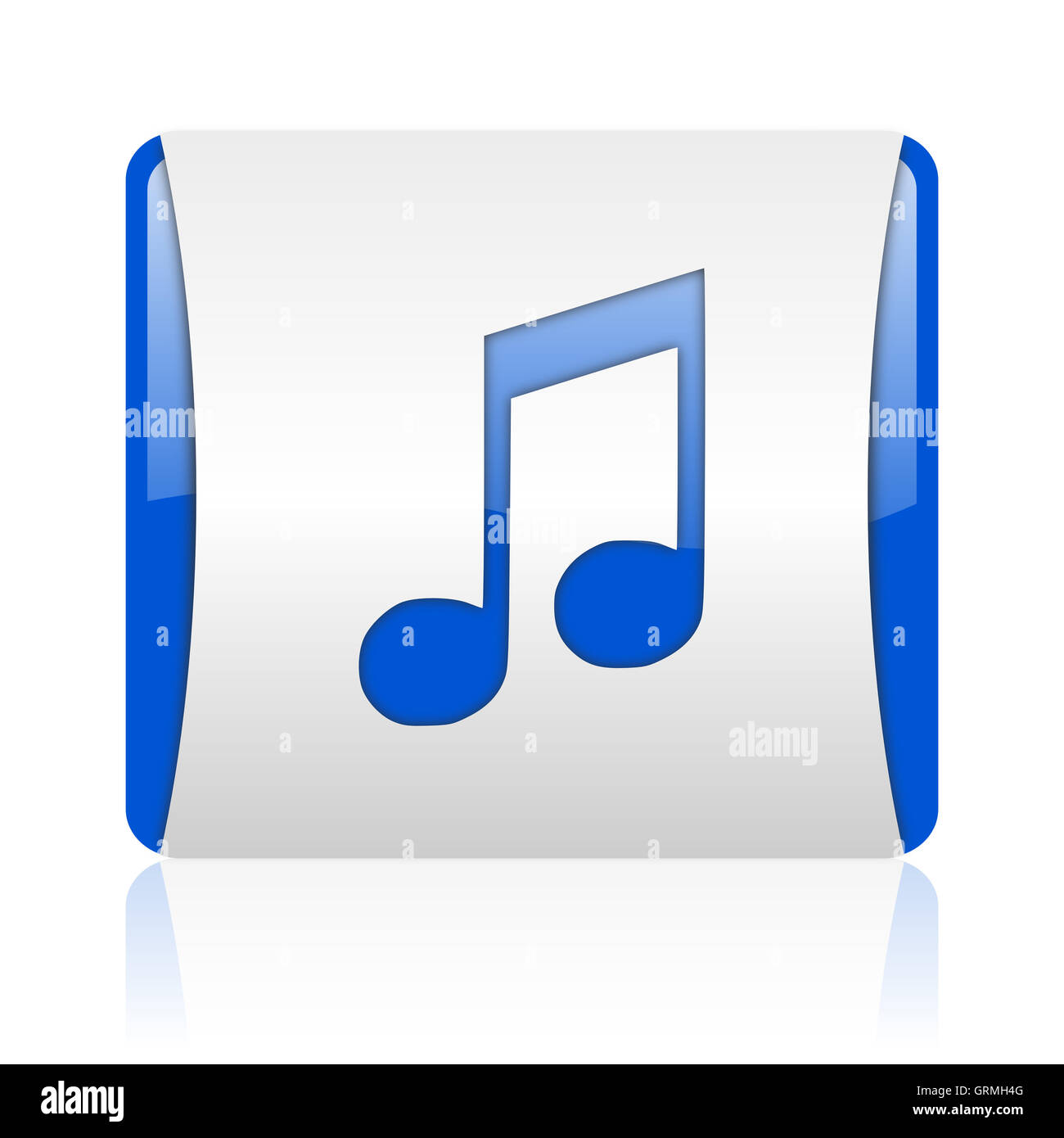 music blue square web glossy icon Stock Photo - Alamy