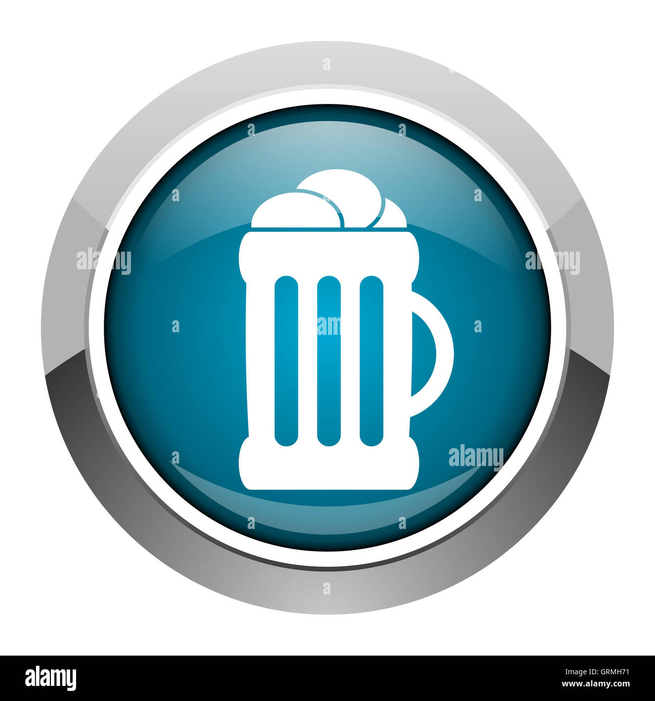 Glass beer icon sign Cut Out Stock Images & Pictures - Alamy