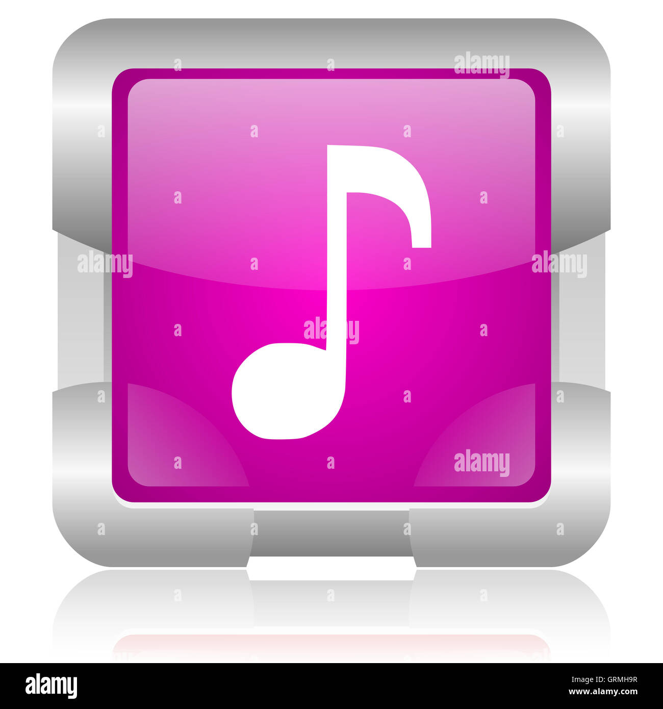 music pink square web glossy icon Stock Photo - Alamy