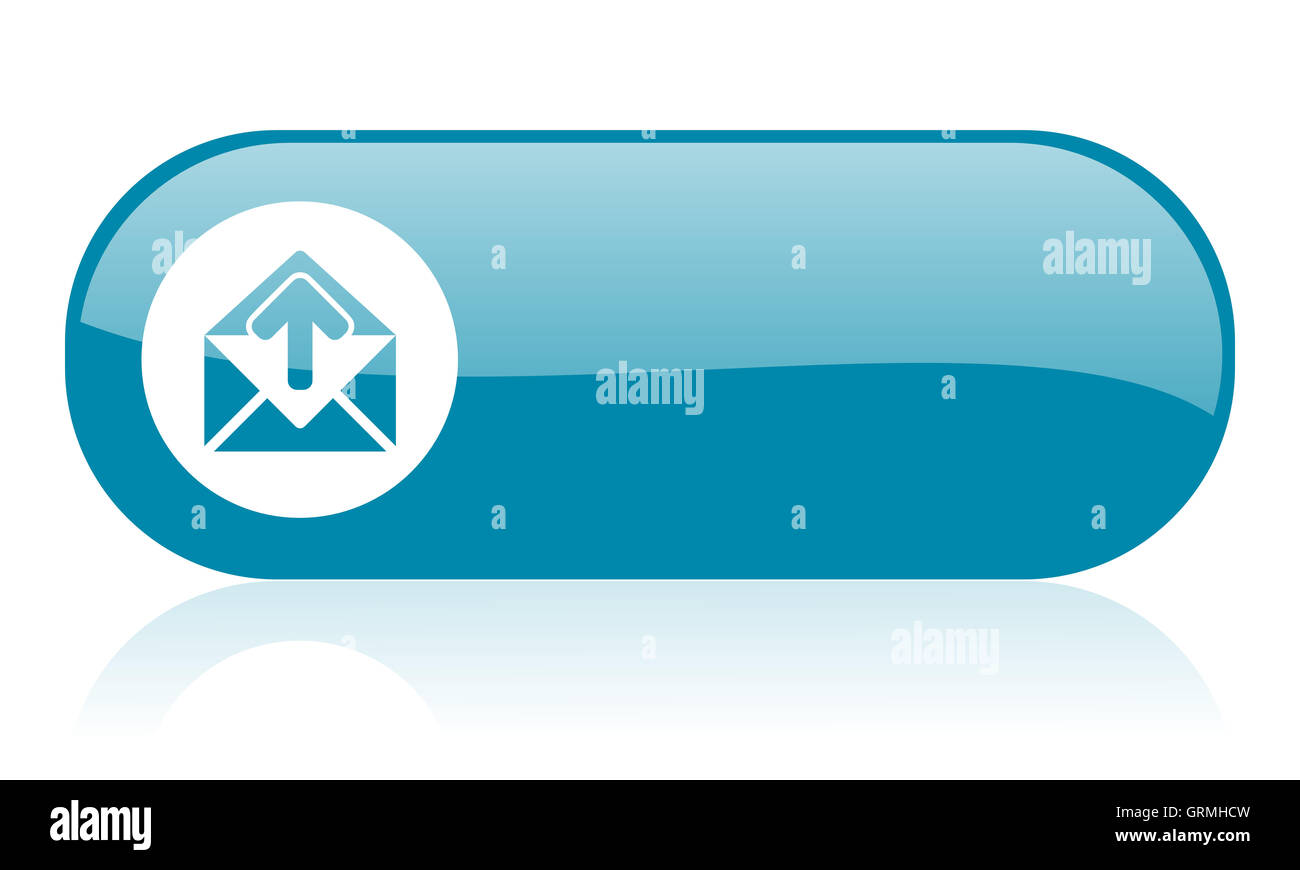 mail blue web glossy icon Stock Photo - Alamy