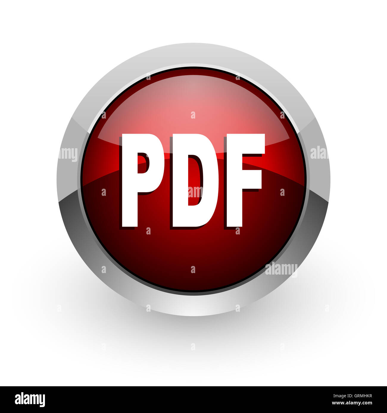 pdf red circle web glossy icon Stock Photo - Alamy
