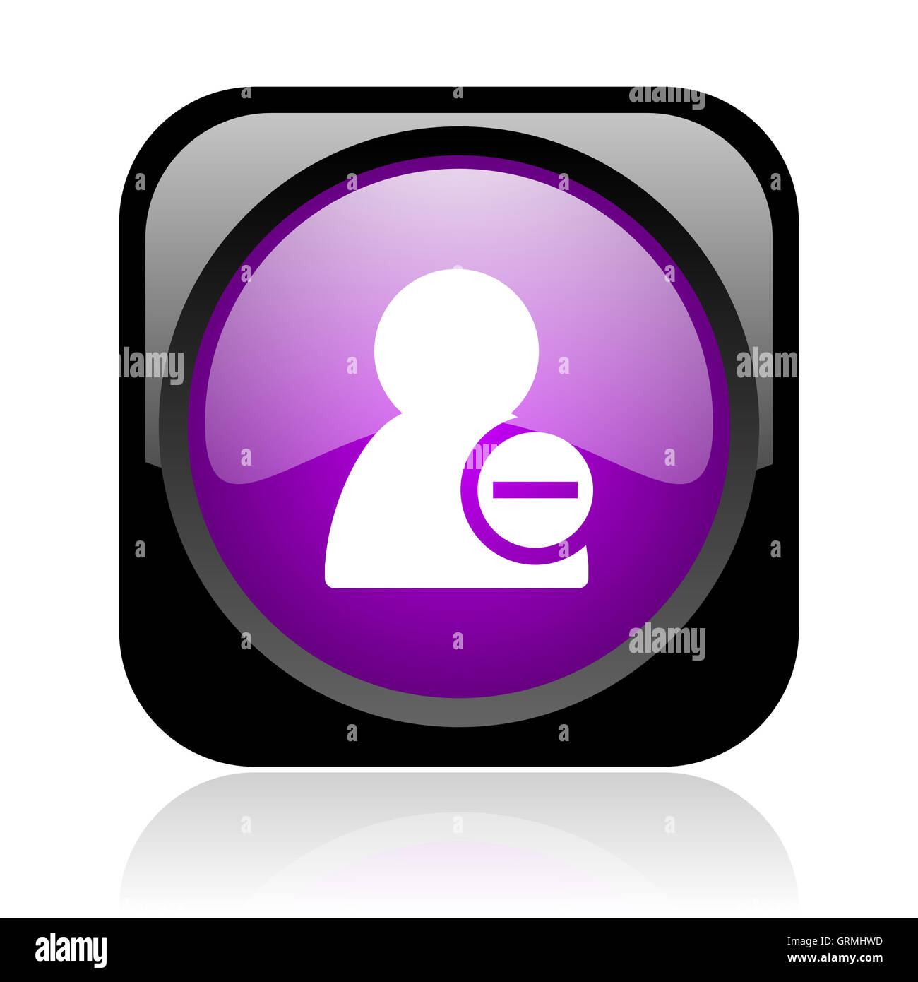 remove contact black and violet square web glossy icon Stock Photo - Alamy