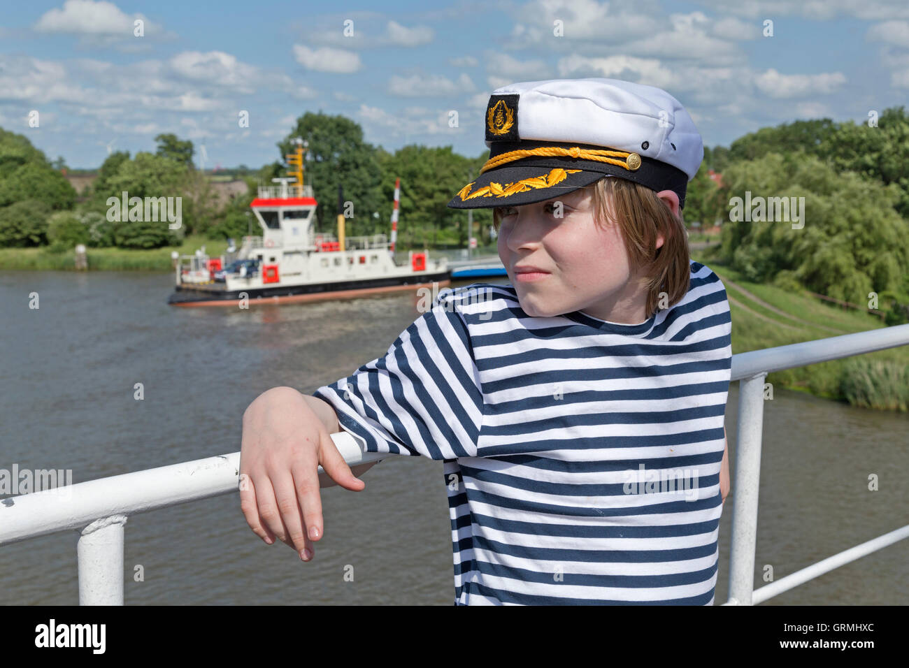 young captain on steam icebreaker ´Stettin´ on its way from Hamburg to ...