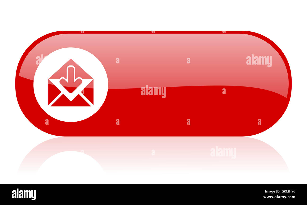 mail red web glossy icon mail Stock Photo - Alamy