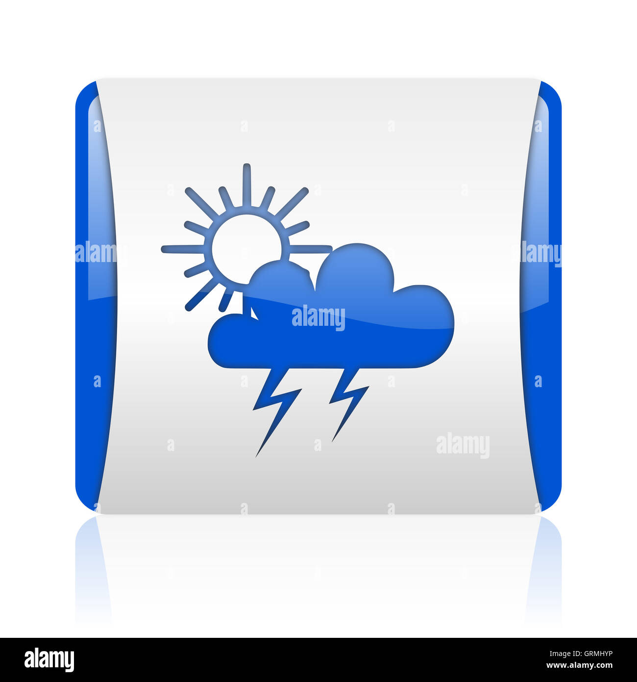 weather forecast blue square web glossy icon Stock Photo - Alamy