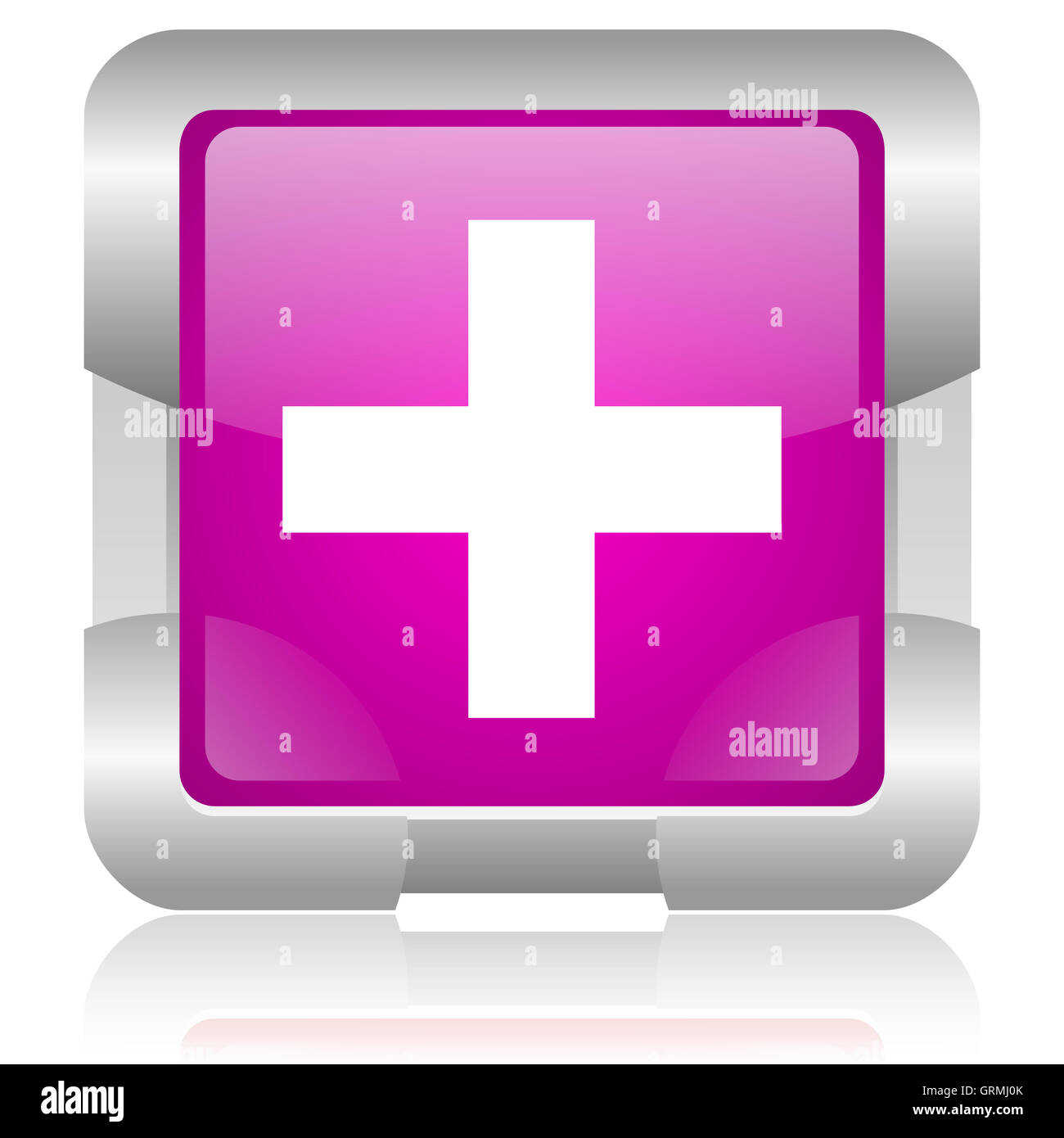 emergency pink square web glossy icon Stock Photo - Alamy