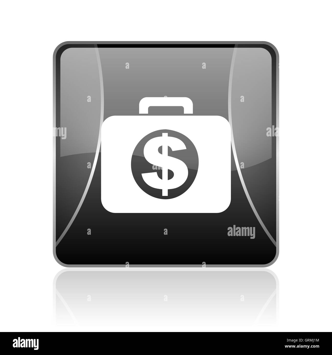 financial black square web glossy icon Stock Photo - Alamy