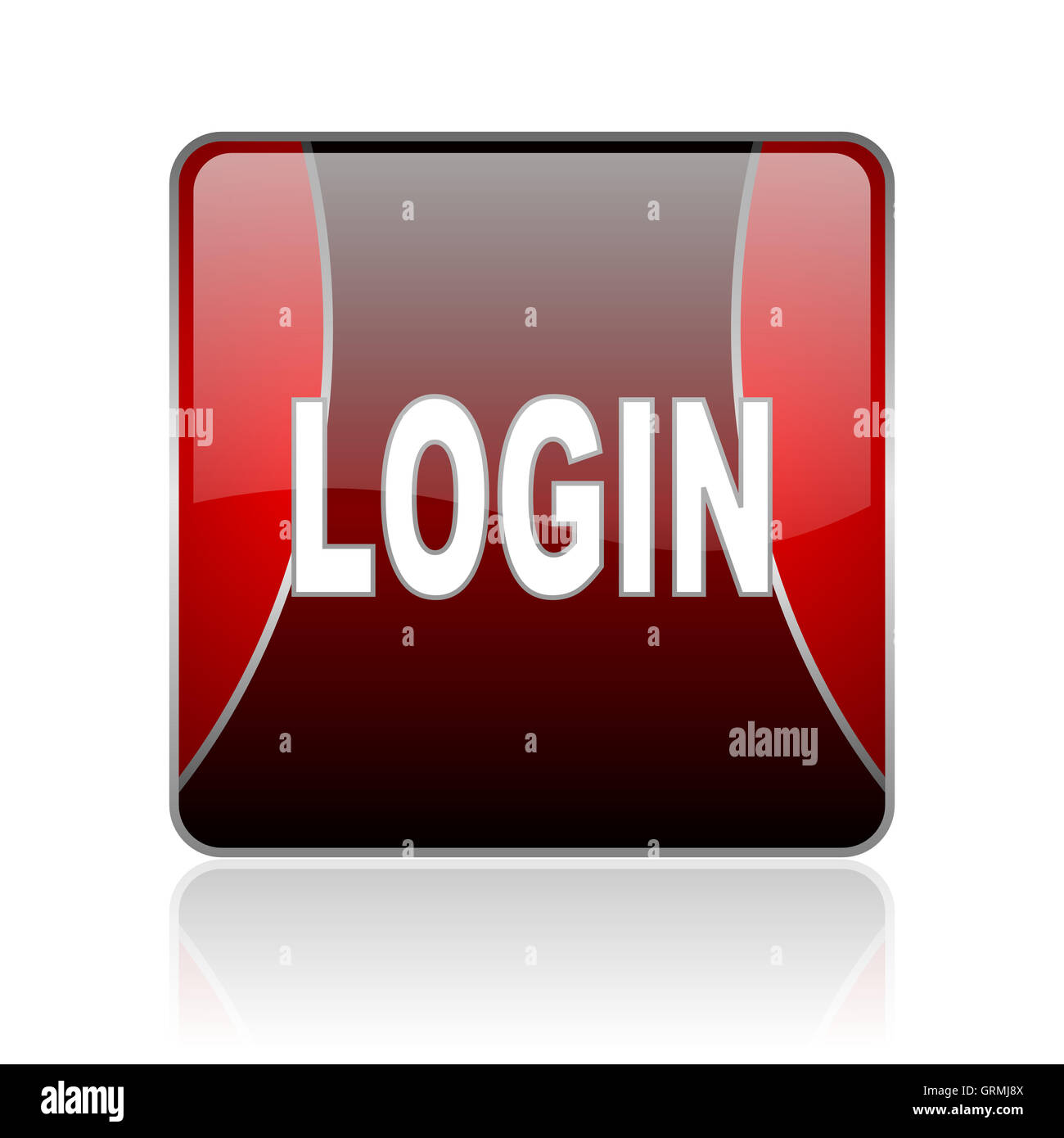 login red square web glossy icon Stock Photo - Alamy