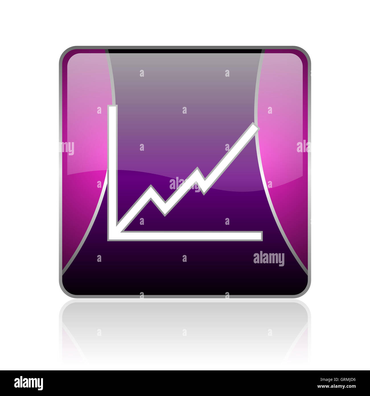 chart violet square web glossy icon Stock Photo - Alamy