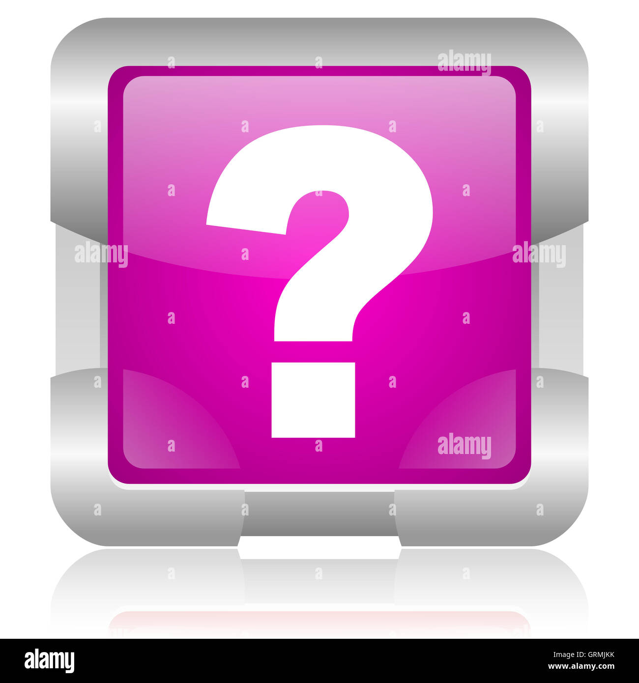 help pink square web glossy icon Stock Photo - Alamy