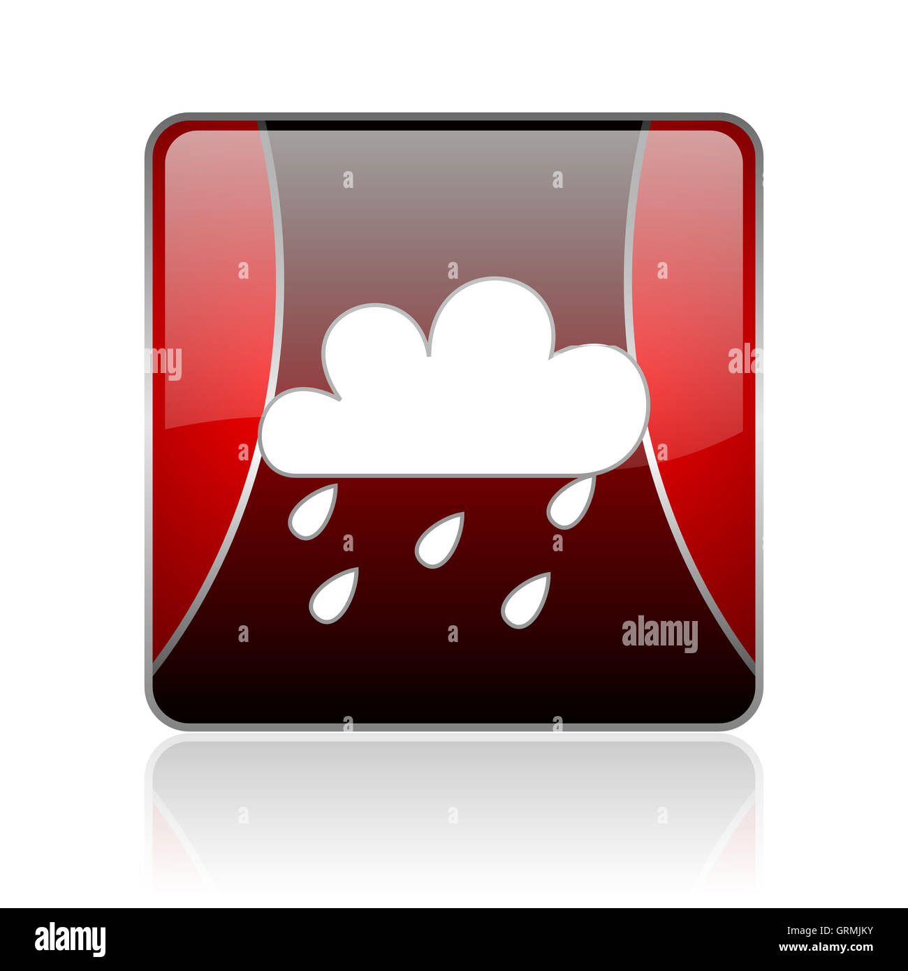 weather forecast red square web glossy icon Stock Photo - Alamy