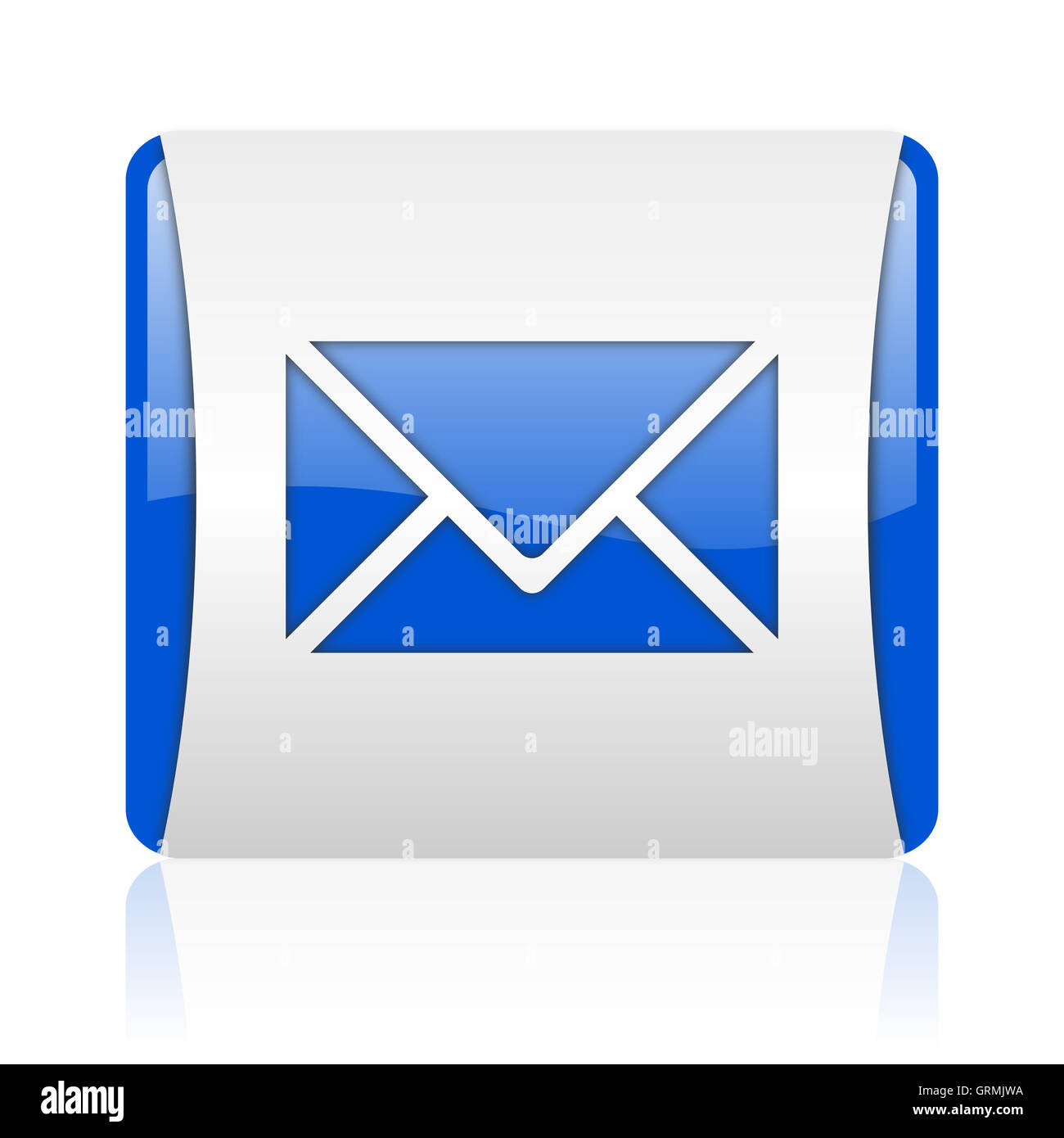 mail blue square web glossy icon Stock Photo - Alamy