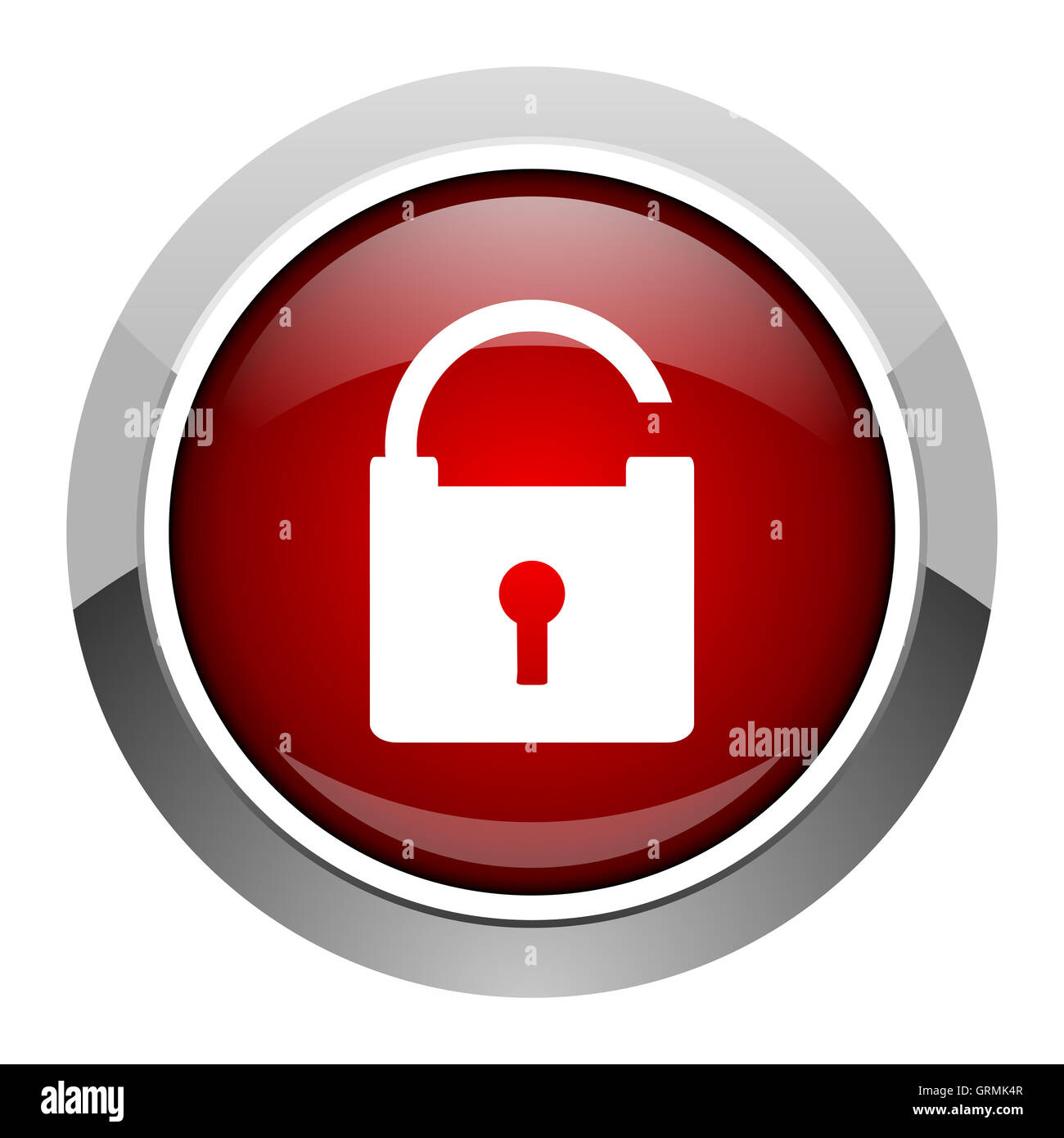Red padlock key icon Cut Out Stock Images & Pictures - Alamy