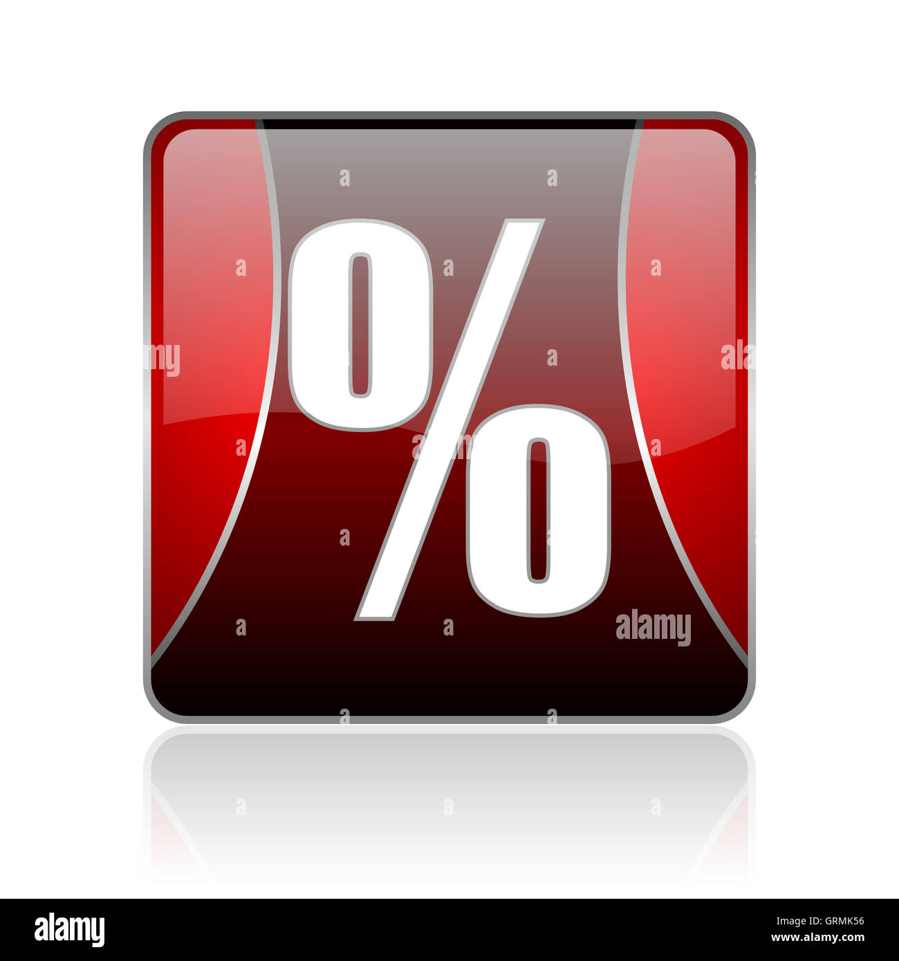 percent red square web glossy icon Stock Photo - Alamy