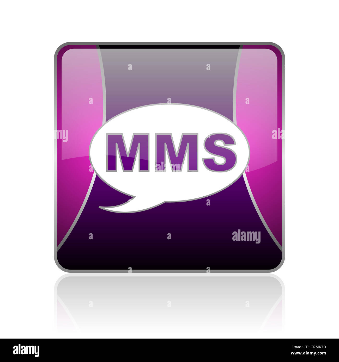 mms violet square web glossy icon Stock Photo - Alamy
