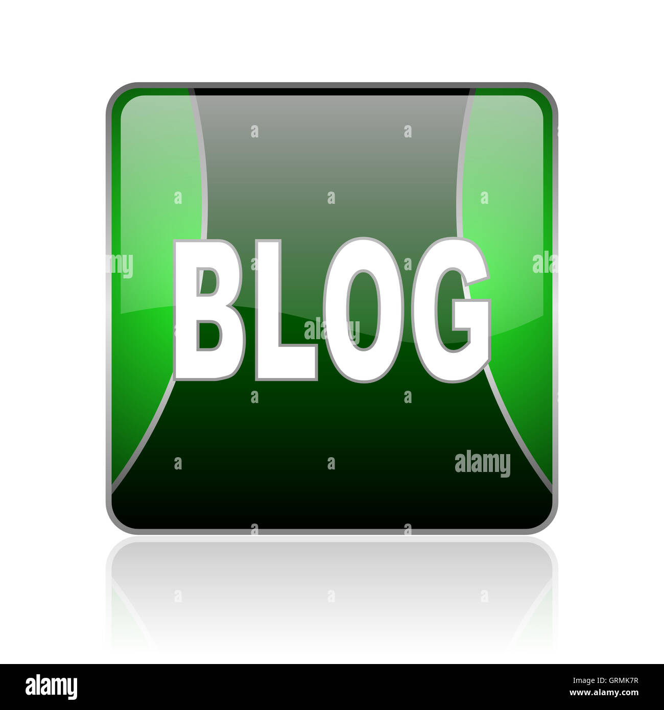 Blog green glossy icon hi-res stock photography and images - Alamy