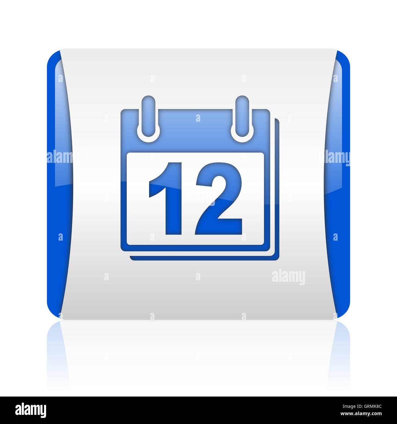 planner blue square web glossy icon Stock Photo - Alamy