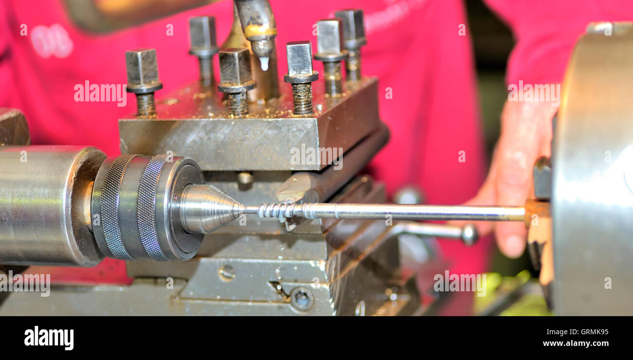 Turning lathe in the workshop Stock Photo - Alamy