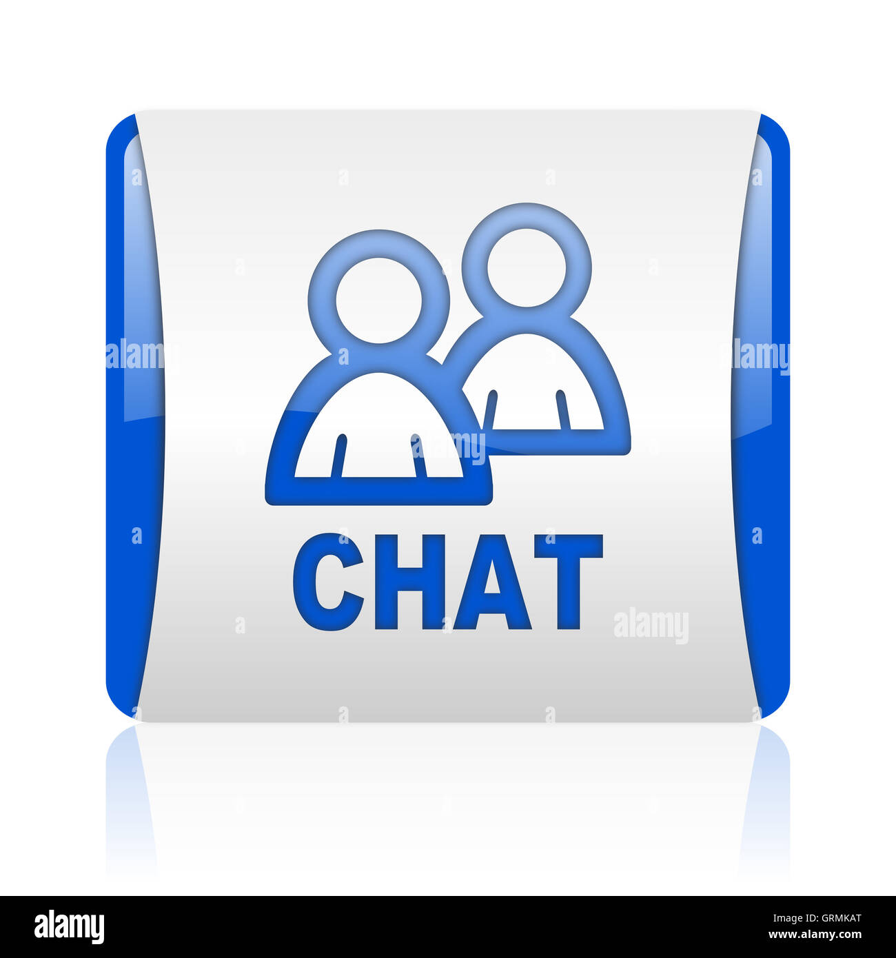 chat blue square web glossy icon Stock Photo - Alamy