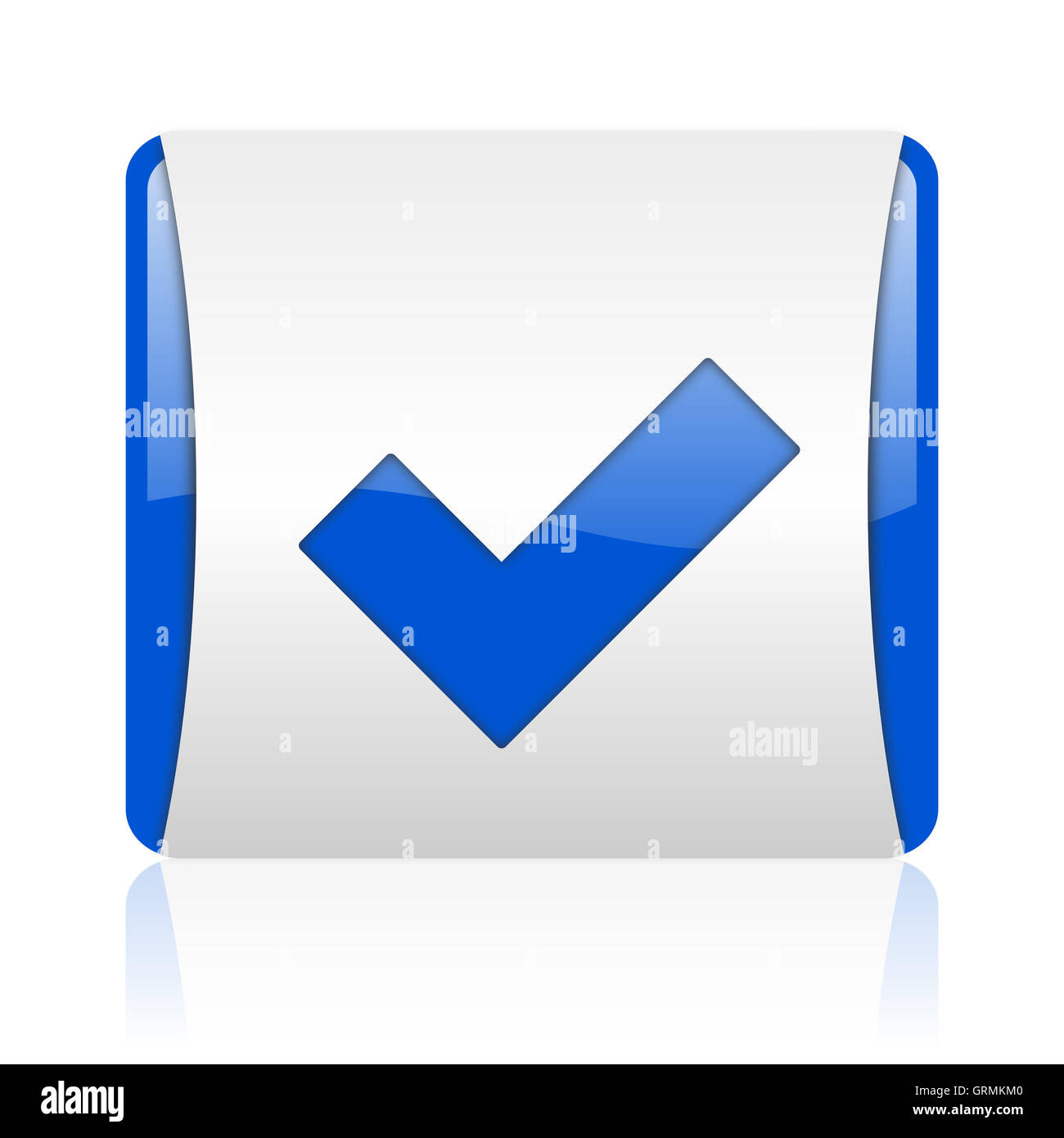 accept blue square web glossy icon Stock Photo - Alamy
