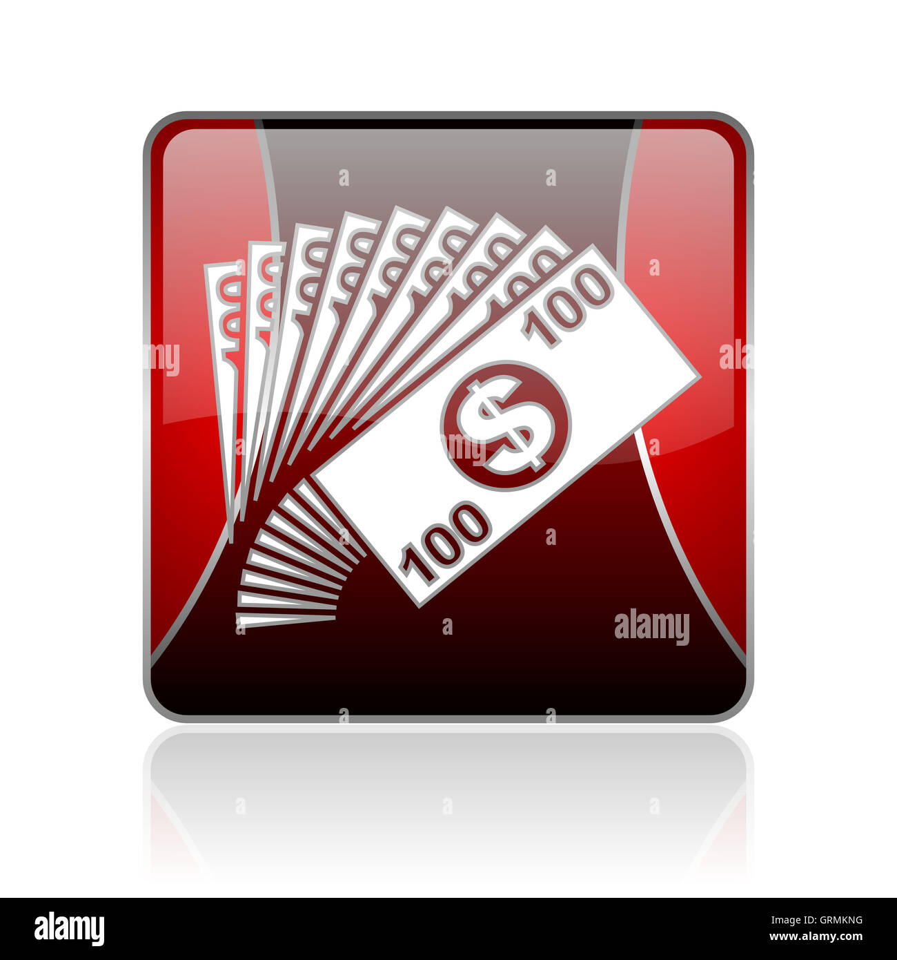 money red square web glossy icon Stock Photo - Alamy
