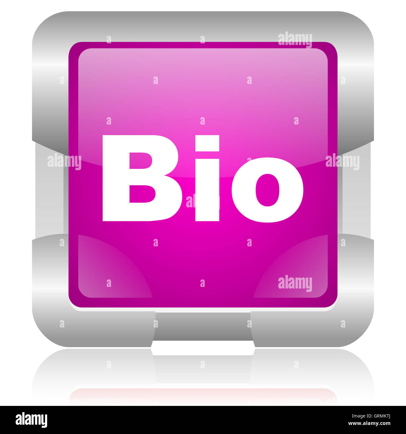 bio pink square web glossy icon Stock Photo - Alamy