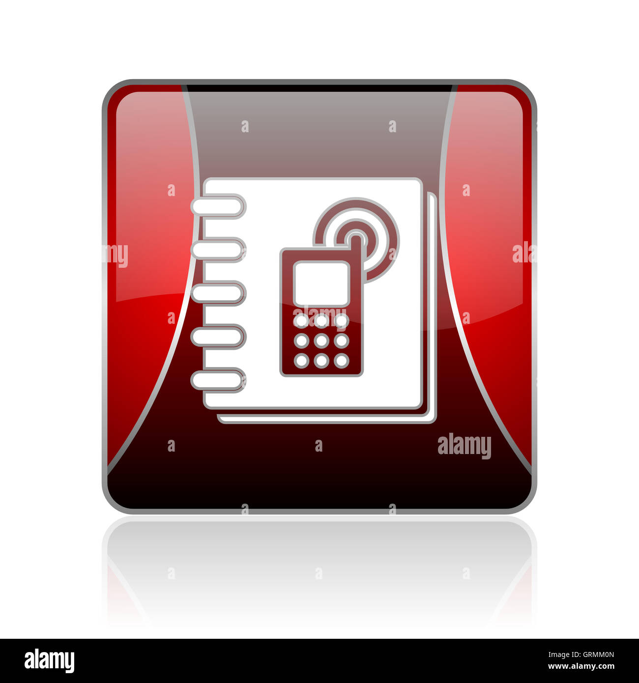 phonebook red square web glossy icon Stock Photo - Alamy