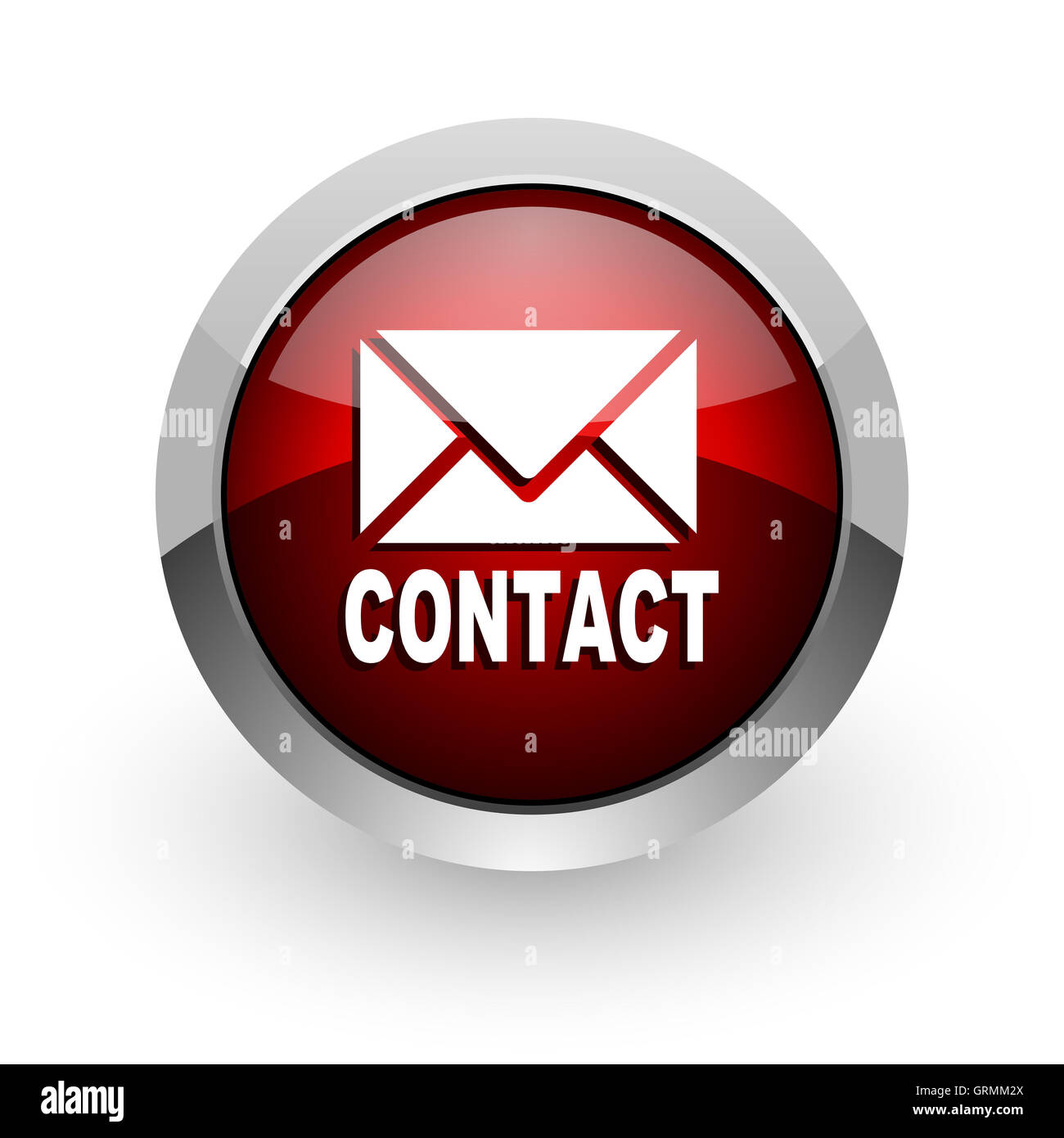 contact red circle web glossy icon Stock Photo - Alamy