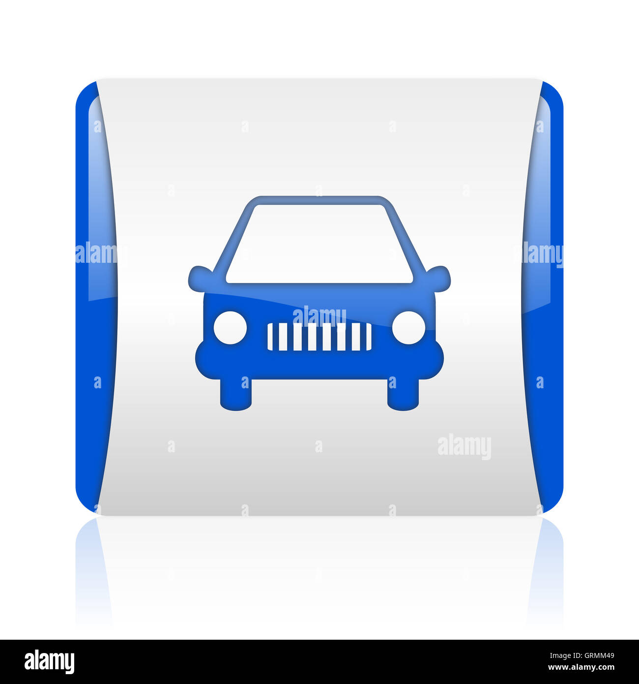 car blue square web glossy icon Stock Photo - Alamy