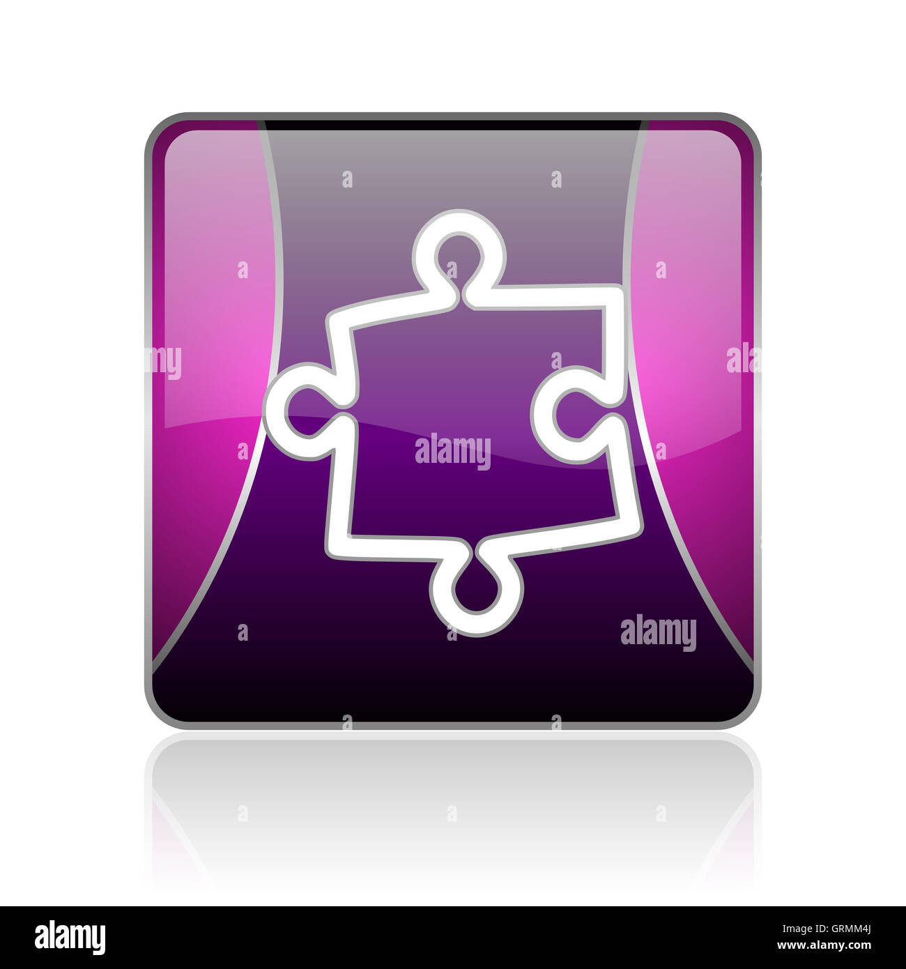puzzle violet square web glossy icon Stock Photo - Alamy