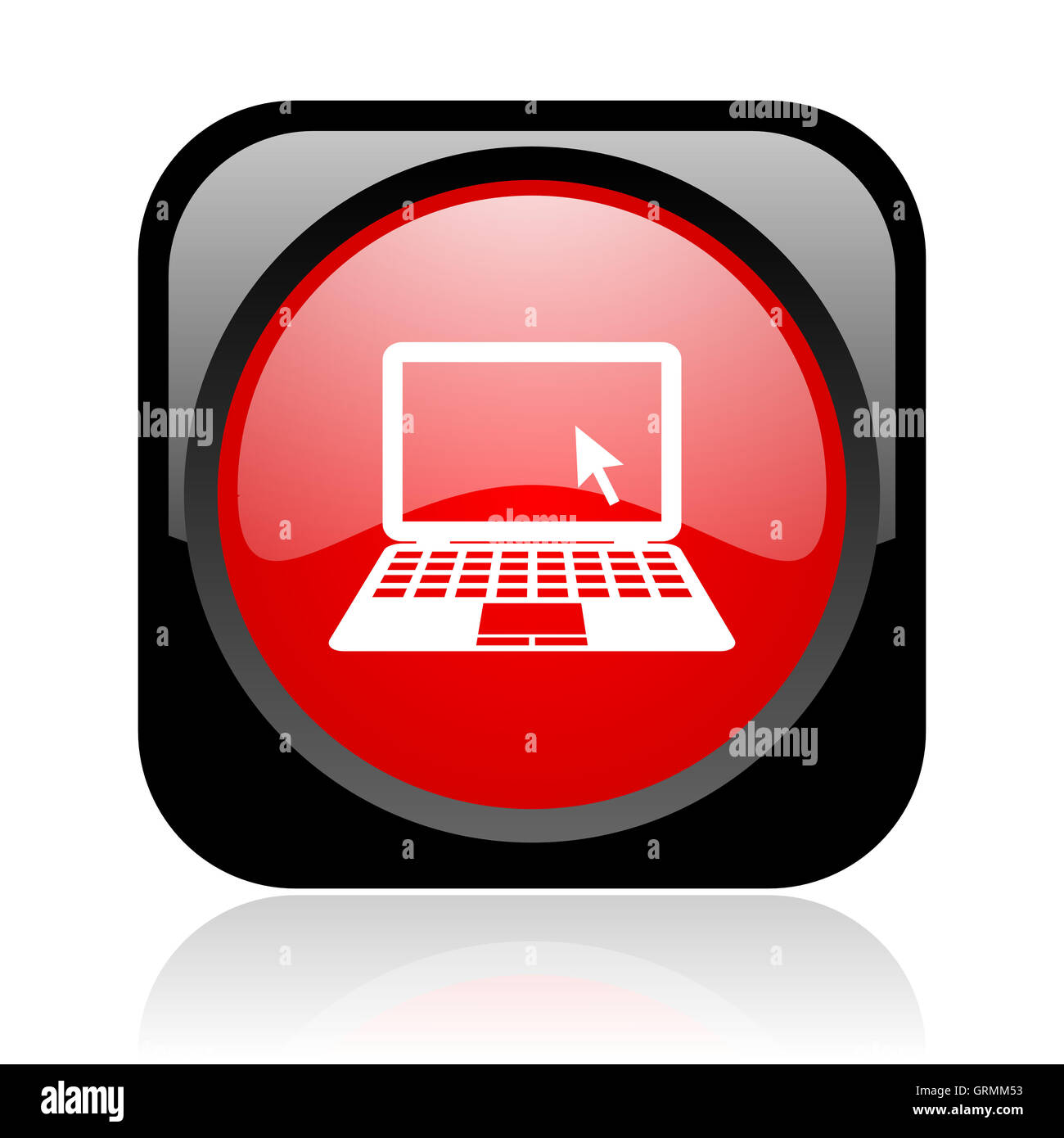 notebook black and red square web glossy icon Stock Photo - Alamy