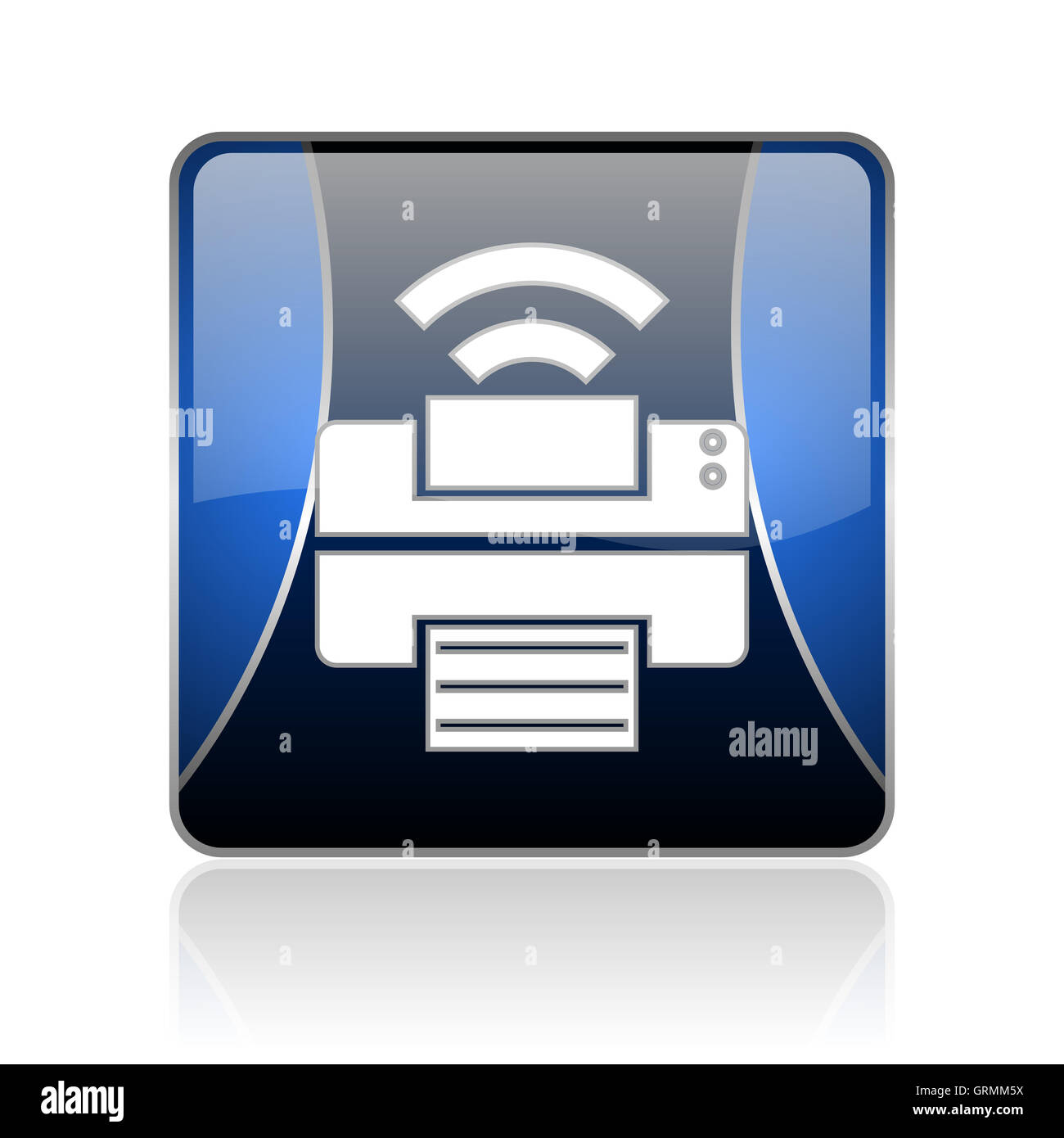 print blue square web glossy icon Stock Photo - Alamy