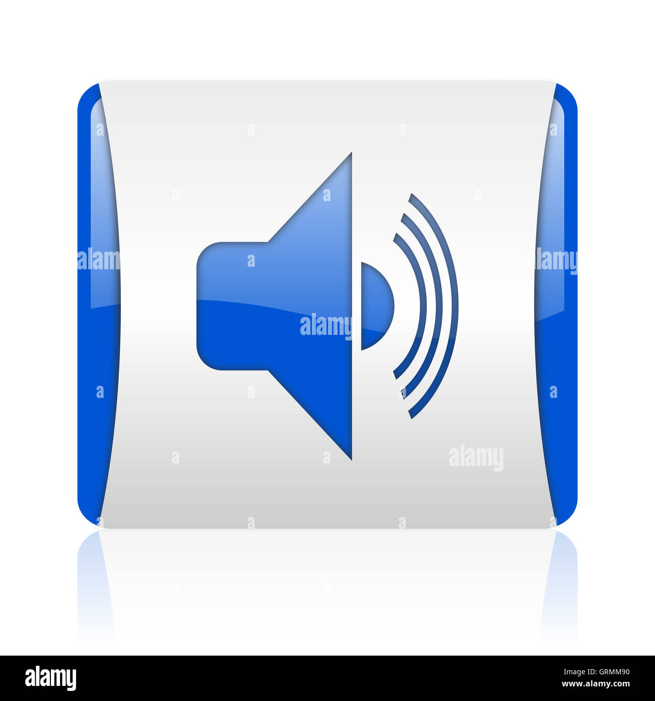 volume blue square web glossy icon Stock Photo - Alamy
