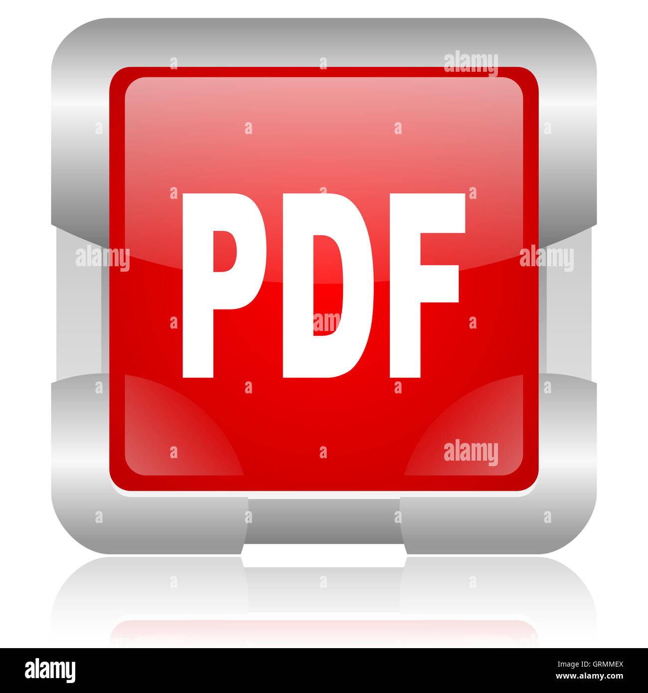 pdf red square web glossy icon Stock Photo - Alamy