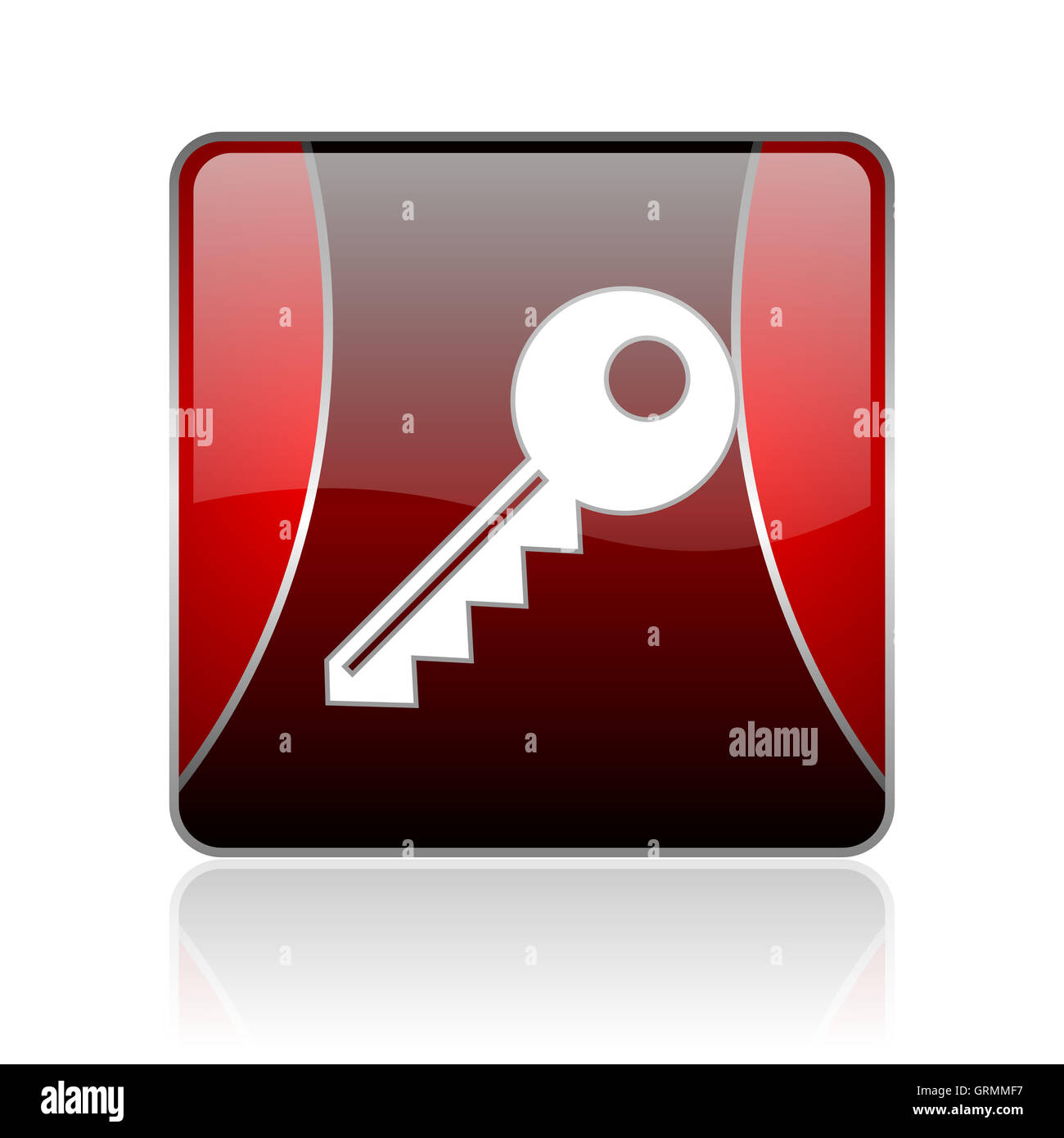 key red square web glossy icon Stock Photo - Alamy