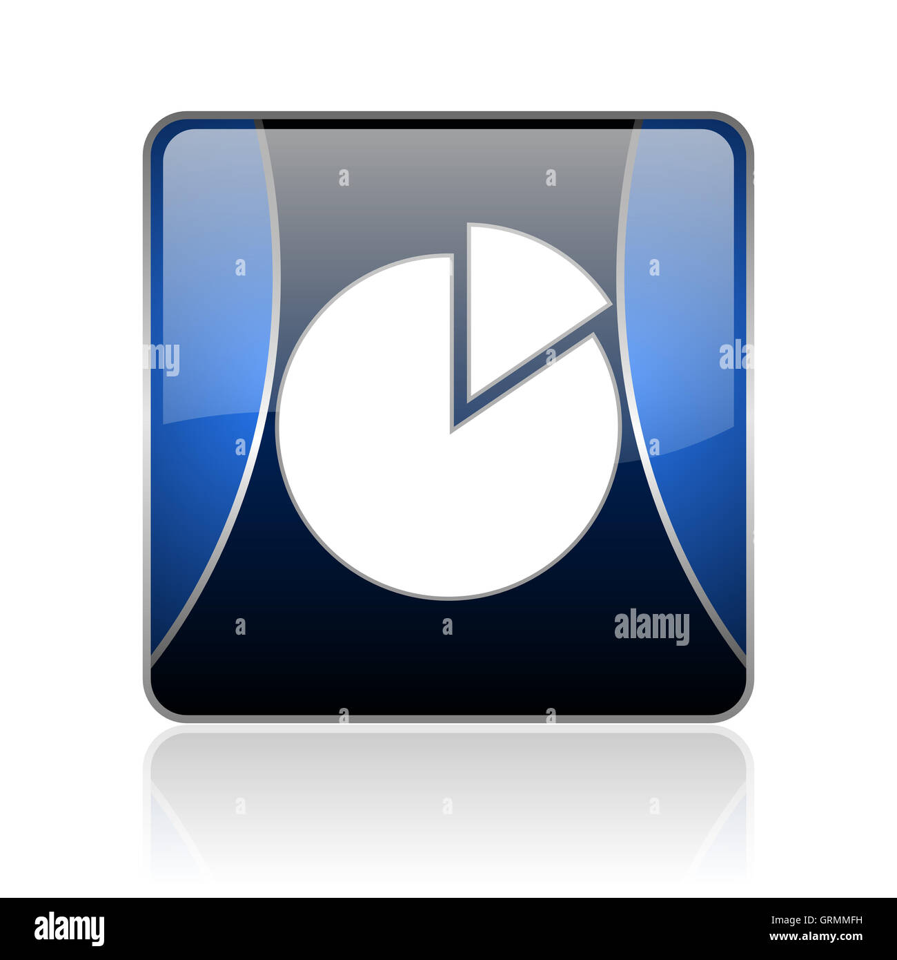 chart blue square web glossy icon Stock Photo - Alamy