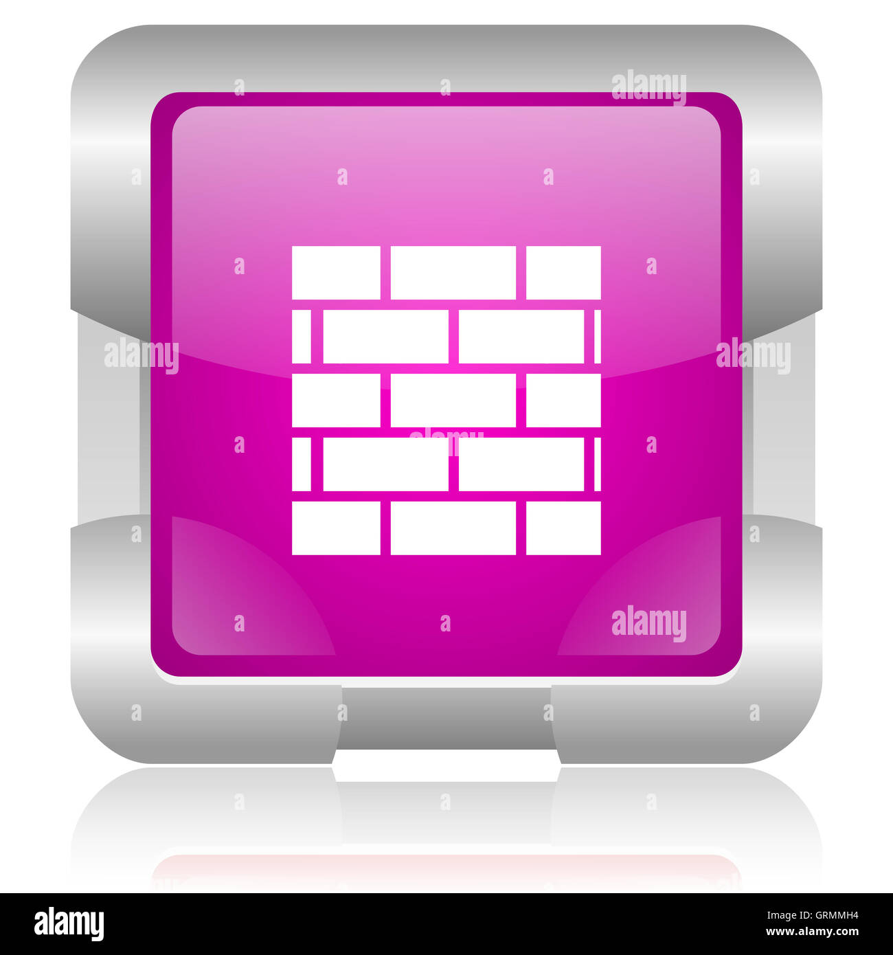 firewall pink square web glossy icon Stock Photo - Alamy
